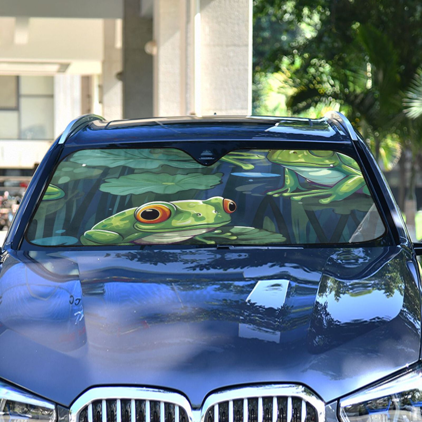 Frog Lotus Leaves Automotive Front Car Windshield Sun Shade Reflector ...