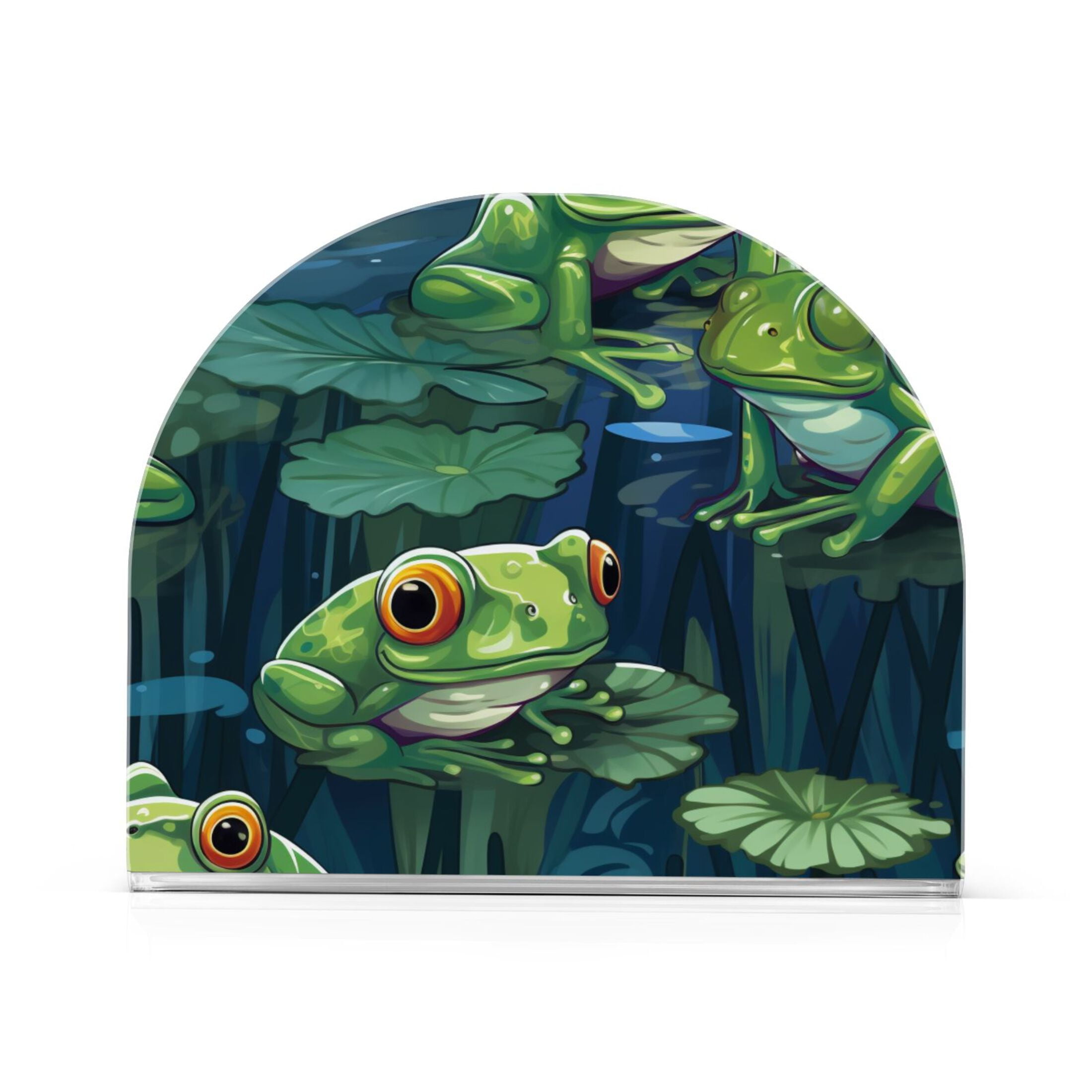 Frog Lotus Leaves Napkin Holder for Table Clear Napkin Stand Paper ...