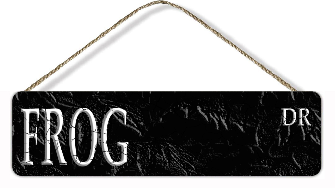 Frog Lover Dr Street Wooden Hanging Sign Plaque With Rope Wall Home ...