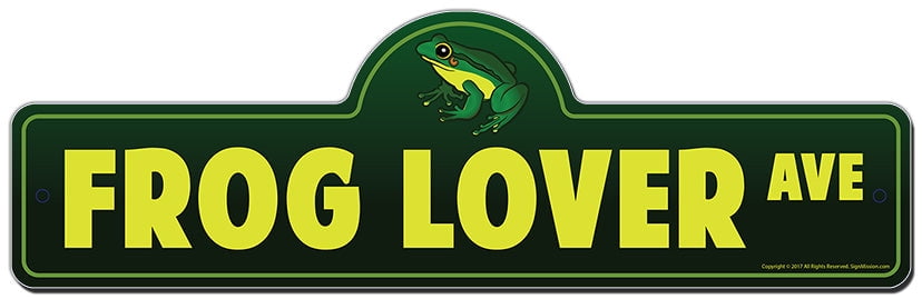 Frog Lover Street Sign | Indoor/Outdoor | Funny Home Decor for Garages ...