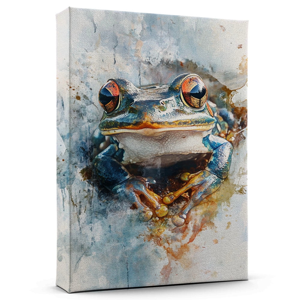 Frog Male African Bullfrog Canvas Wall Art Decor, Colorful Frog Male ...