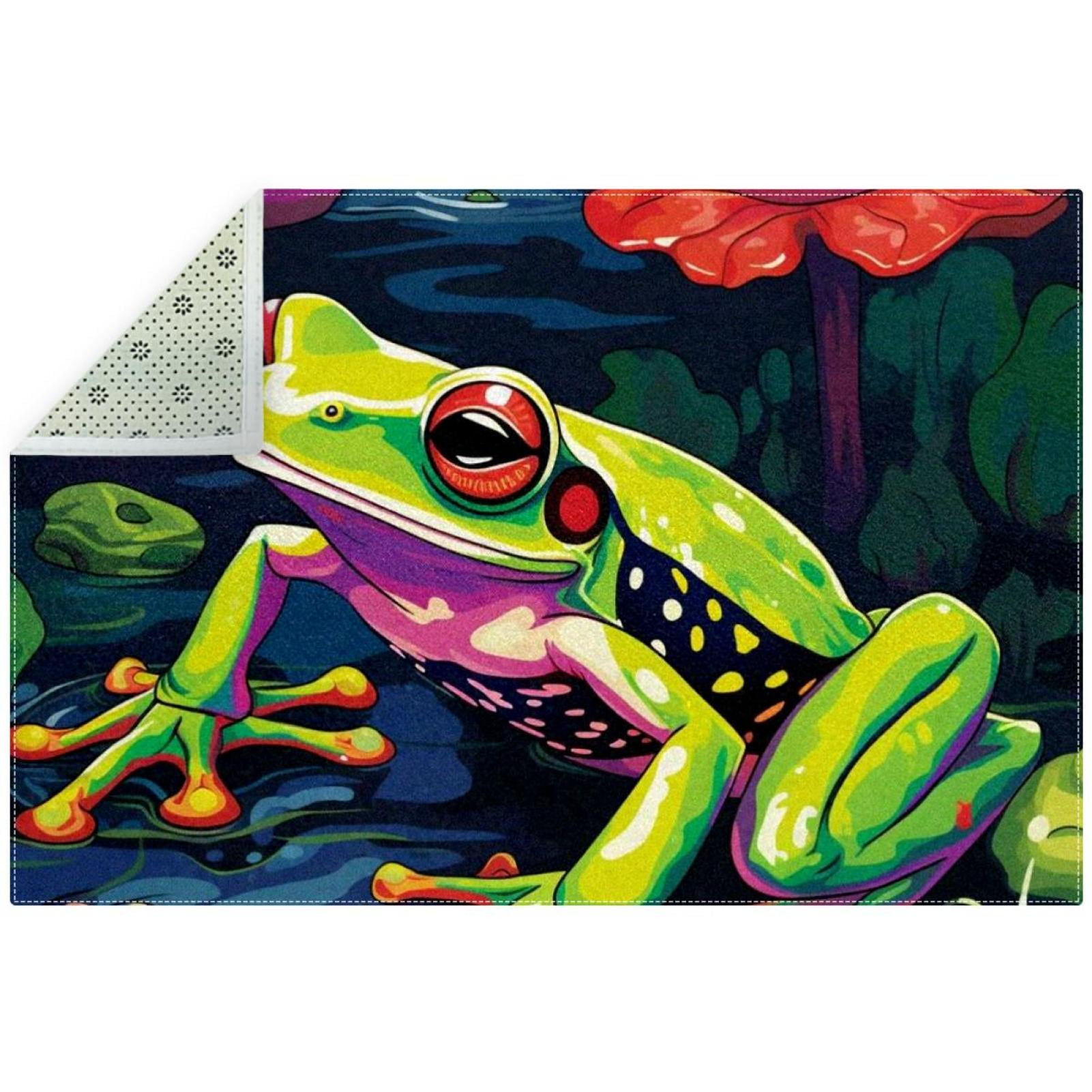 Frog Modern Geometric Area Rug with Polyester Material for Living Room ...