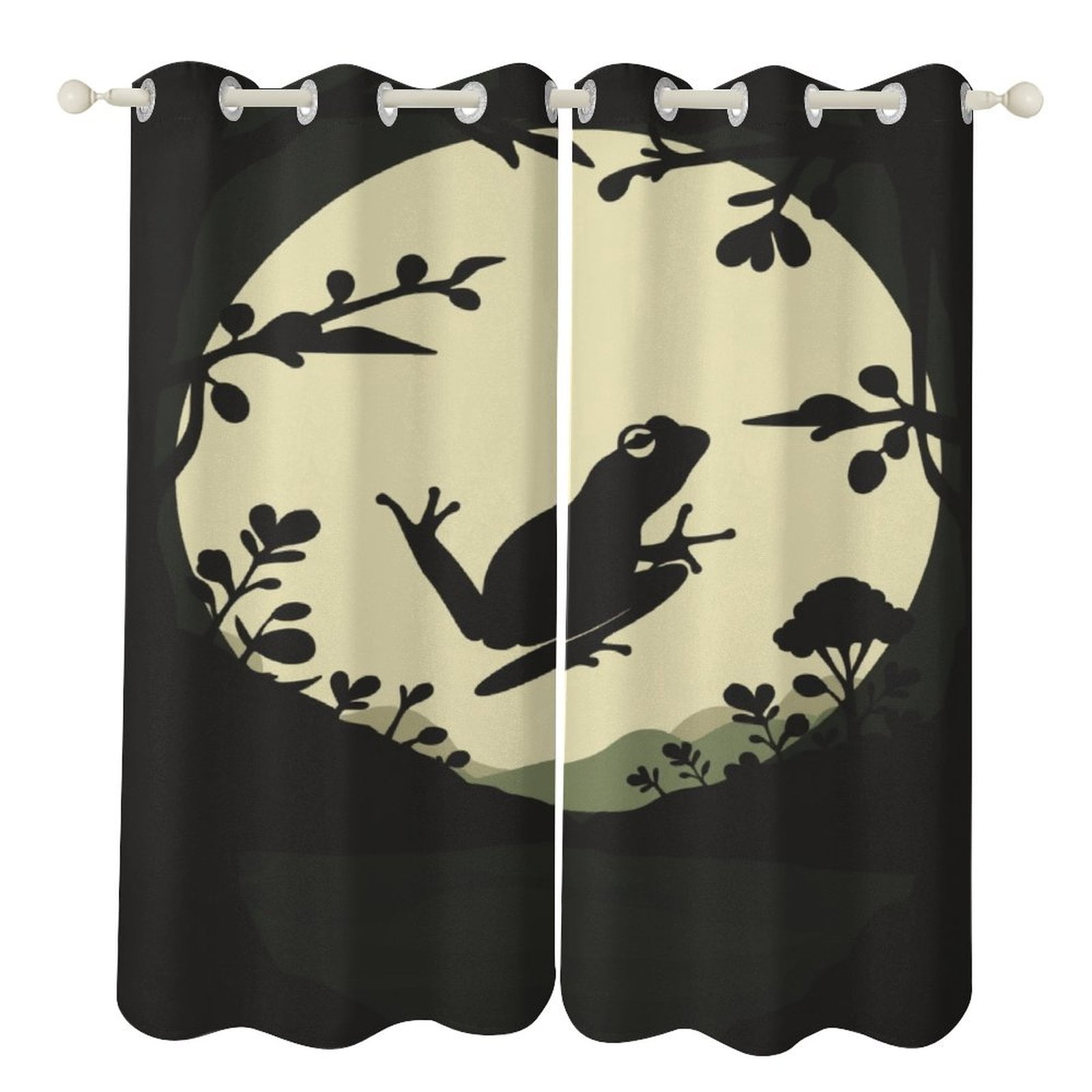 Frog Moon Night 2 Pieces Window Drape Curtain for Living Room Bedroom Decor - Walmart.com