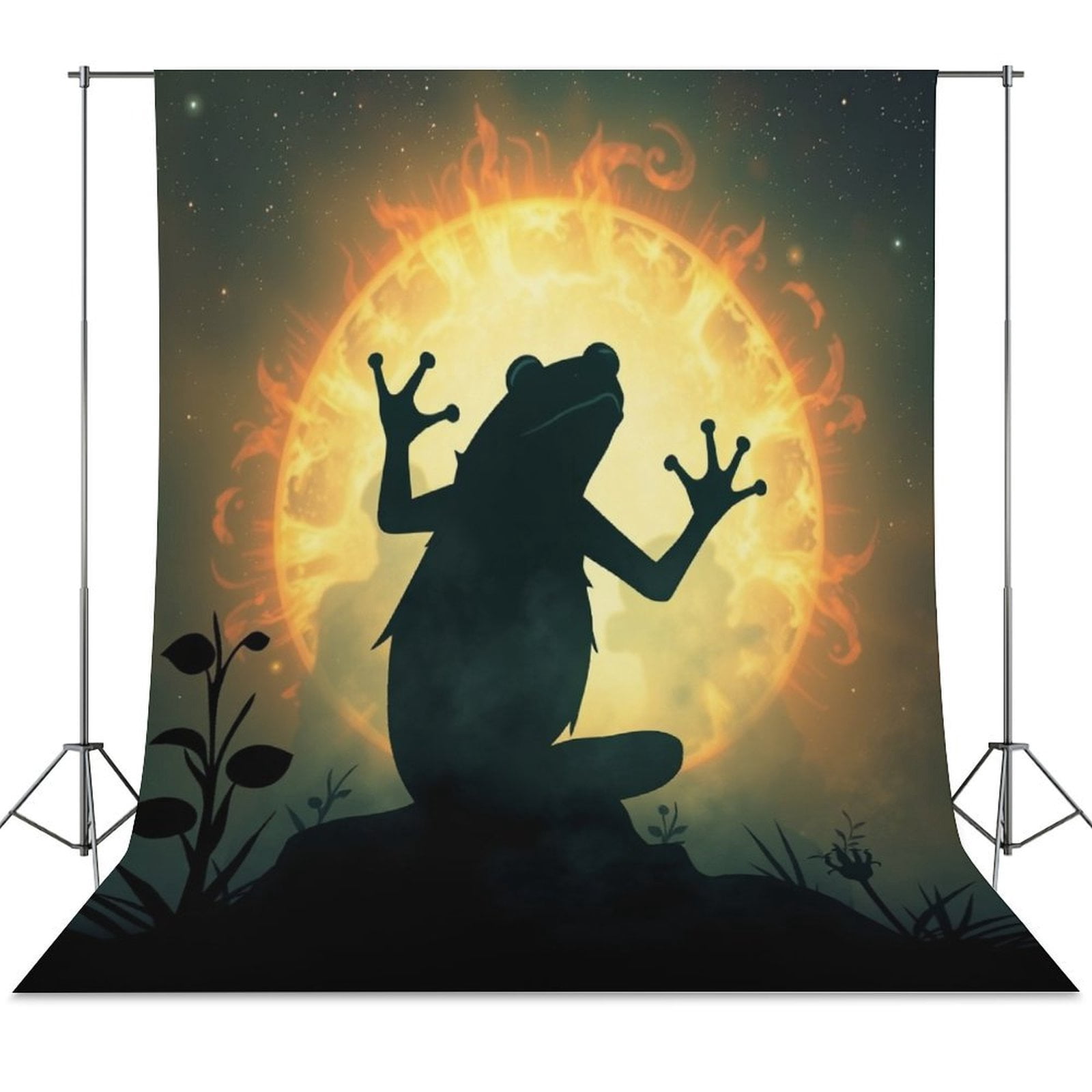Frog Moon Silhouette Backdrop Baby Shower Newborn Portrait Girl Boy ...