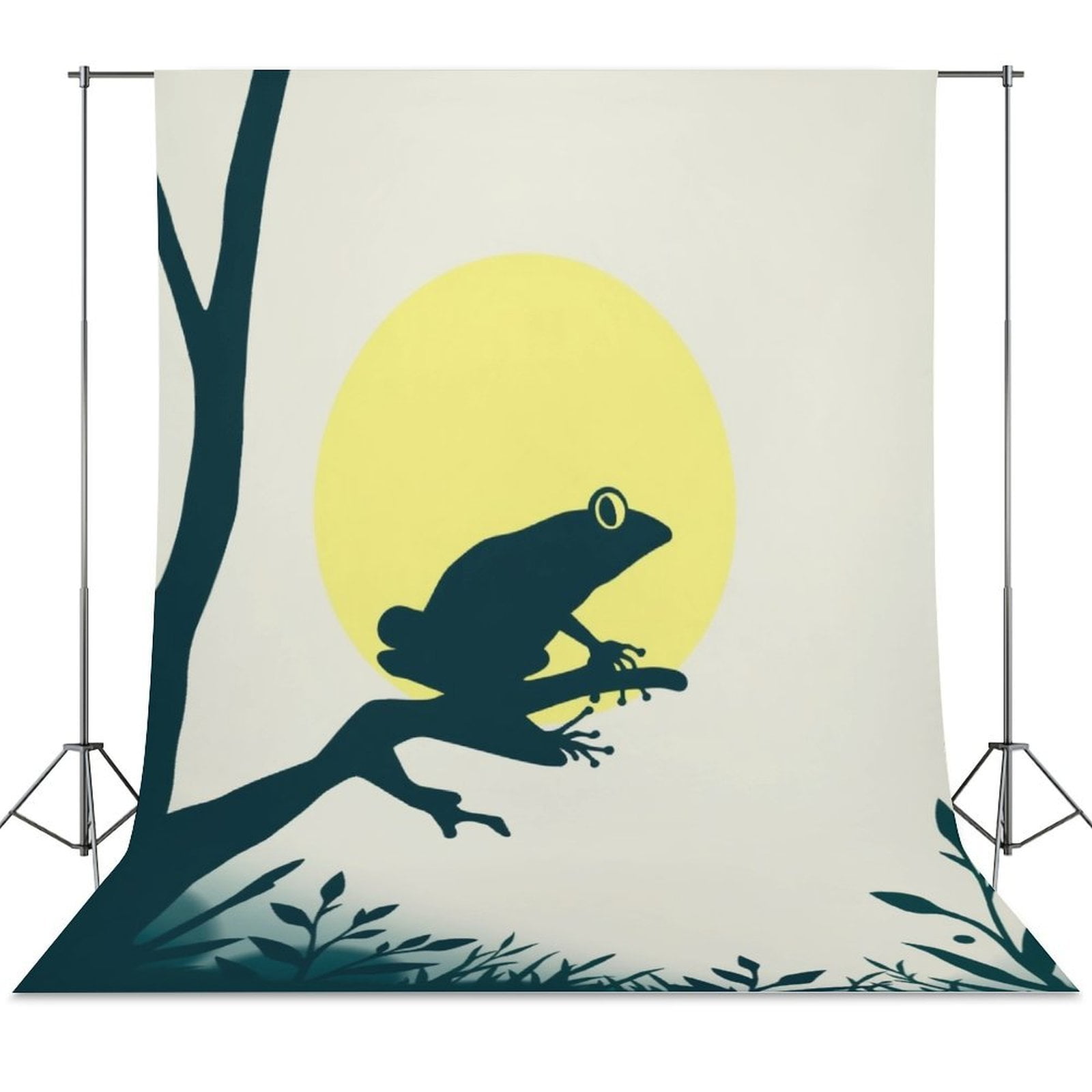 Frog Moon Silhouette Backdrop Baby Shower Newborn Portrait Girl Boy Birthday Party Photography ...