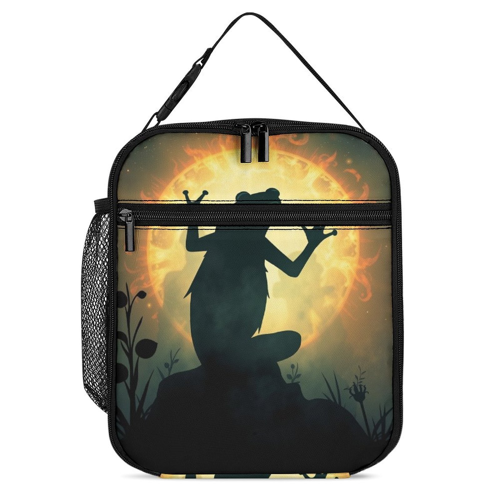 Frog Moon Silhouette Lunch Bag Insulated Portable Lunch Box Tote Bags ...