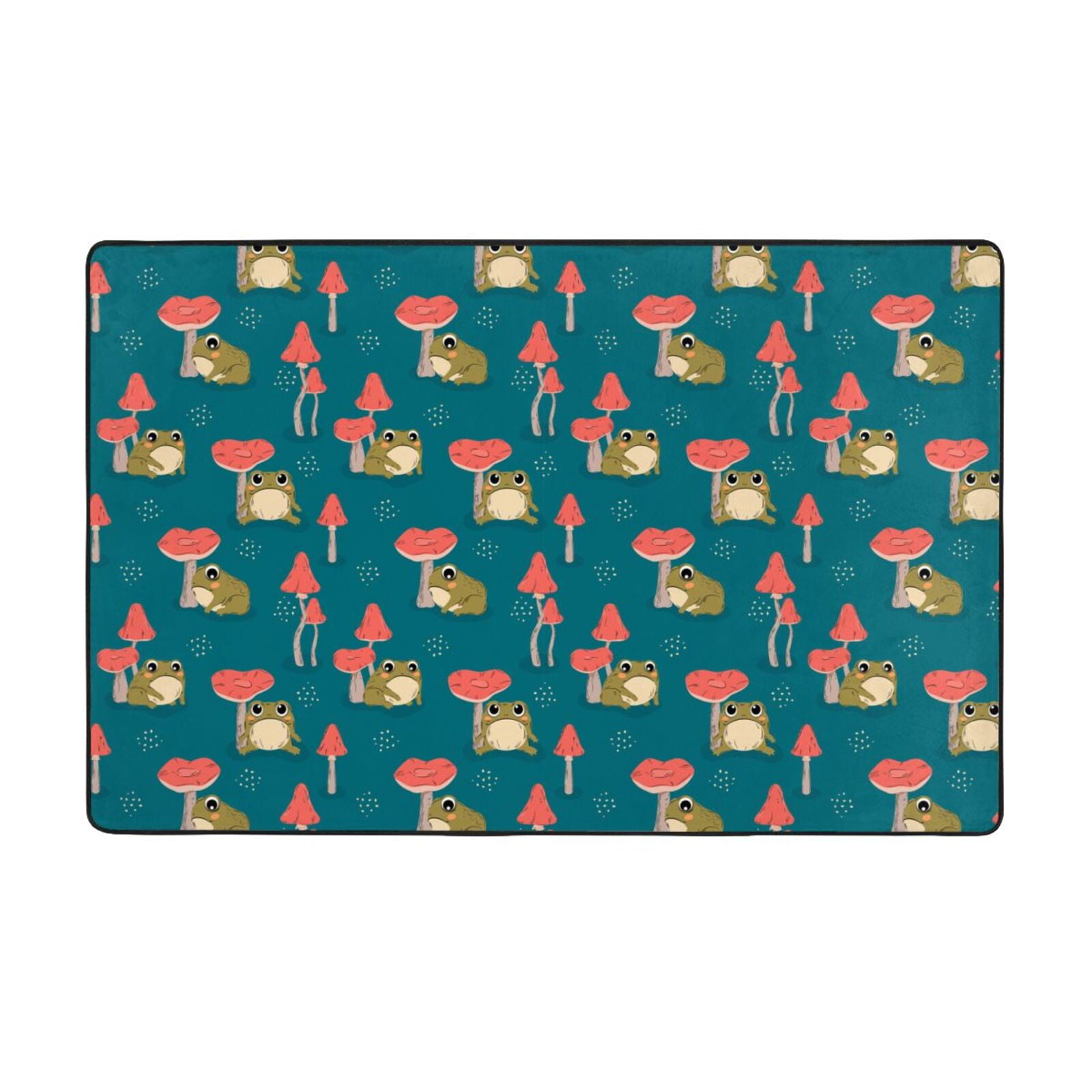 Frog and Mushrooms A Indoor Door Mat, Bedroom Rug & Carpets Entryway ...