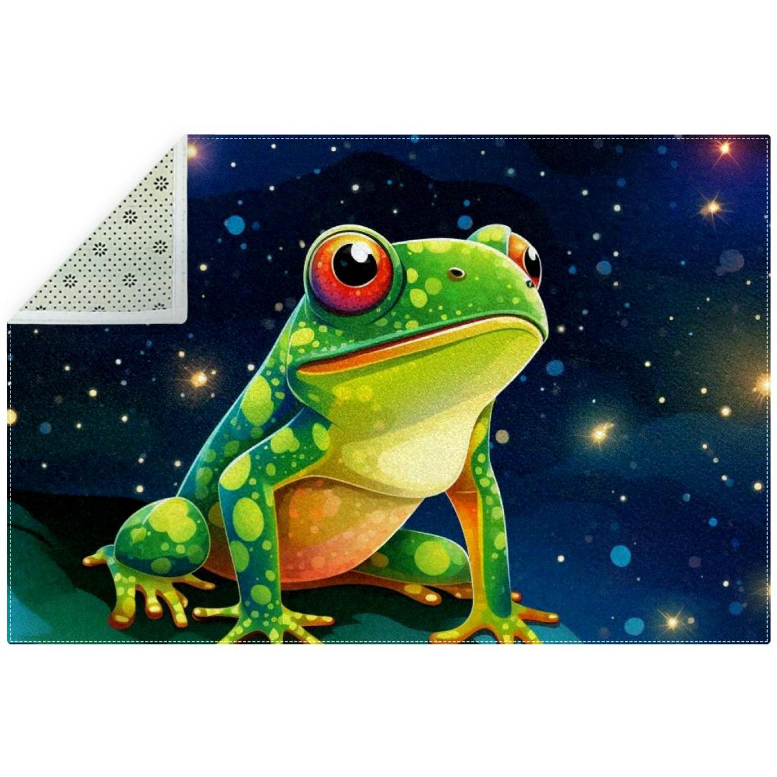 Frog Office Mat with Right-Angle Design - Polyester Floor Mat for ...
