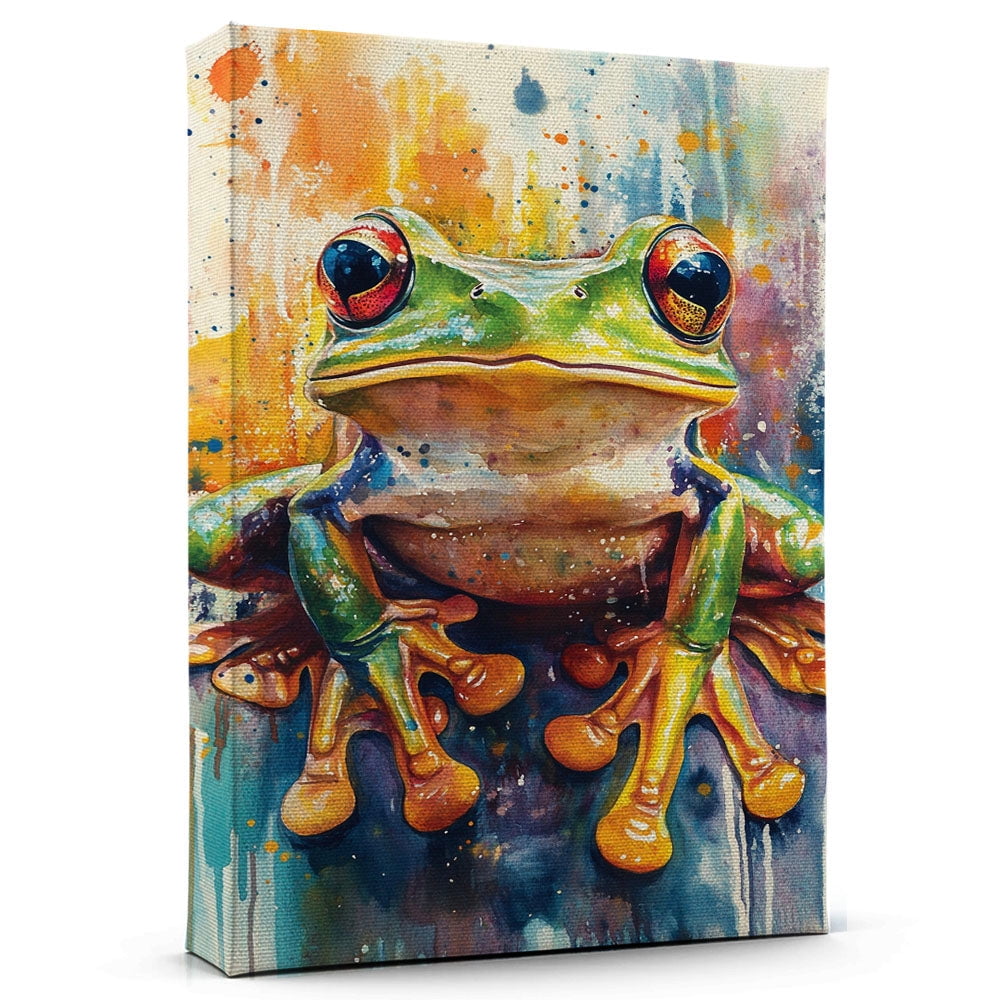 Frog Olive Green African Bullfrog Canvas Wall Art Animal Decor, Frog ...