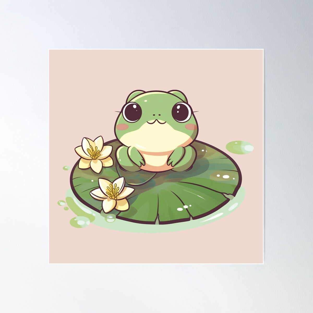 Frog On A Lilypad Poster Wall Art, Modern Wall Decor For Living Room ...