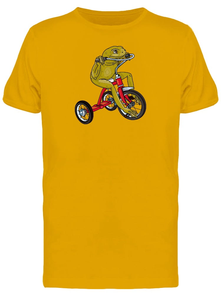 Frog On A Tricycle Cartoon Tee Men's -Image by Shutterstock - Walmart.com