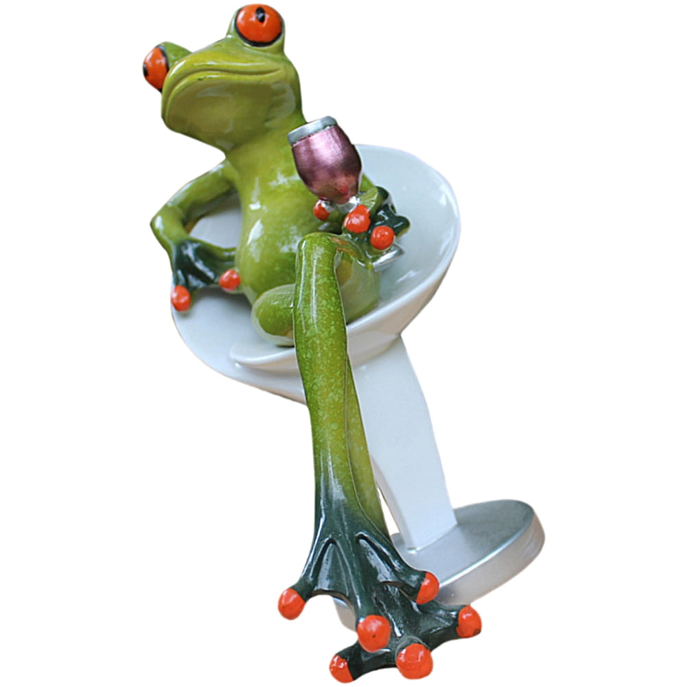 TABLZONE Realistic Green Resin Frog Ornament for Indoor Use Home and ...