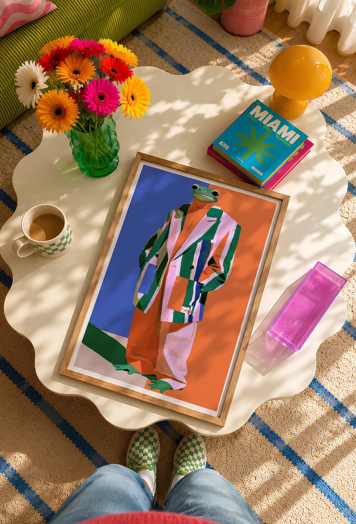 Frog Outfit Playful Animal Character Colorful Dopamine Wall Decor ...