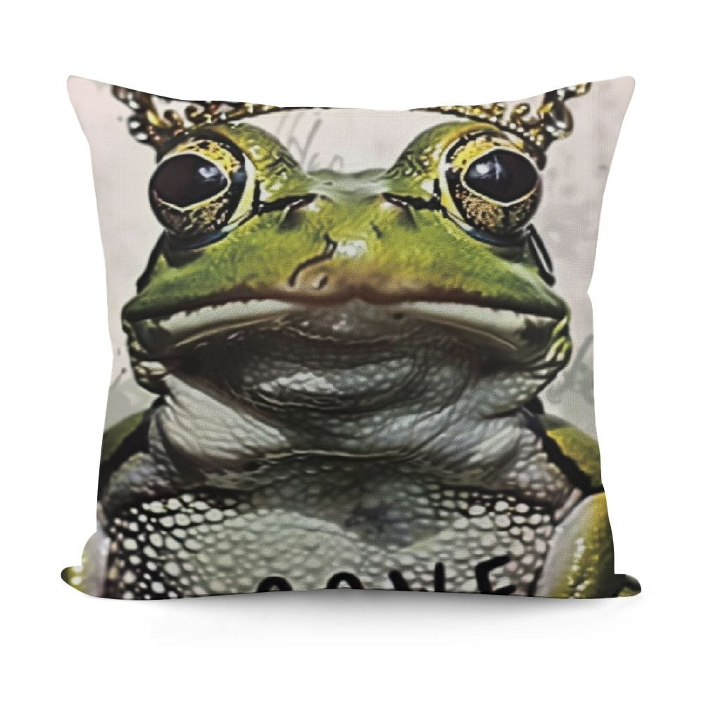 Frog Pillow Home Decorative Throw Pillow Cover Case Frog Wearing Yellow ...