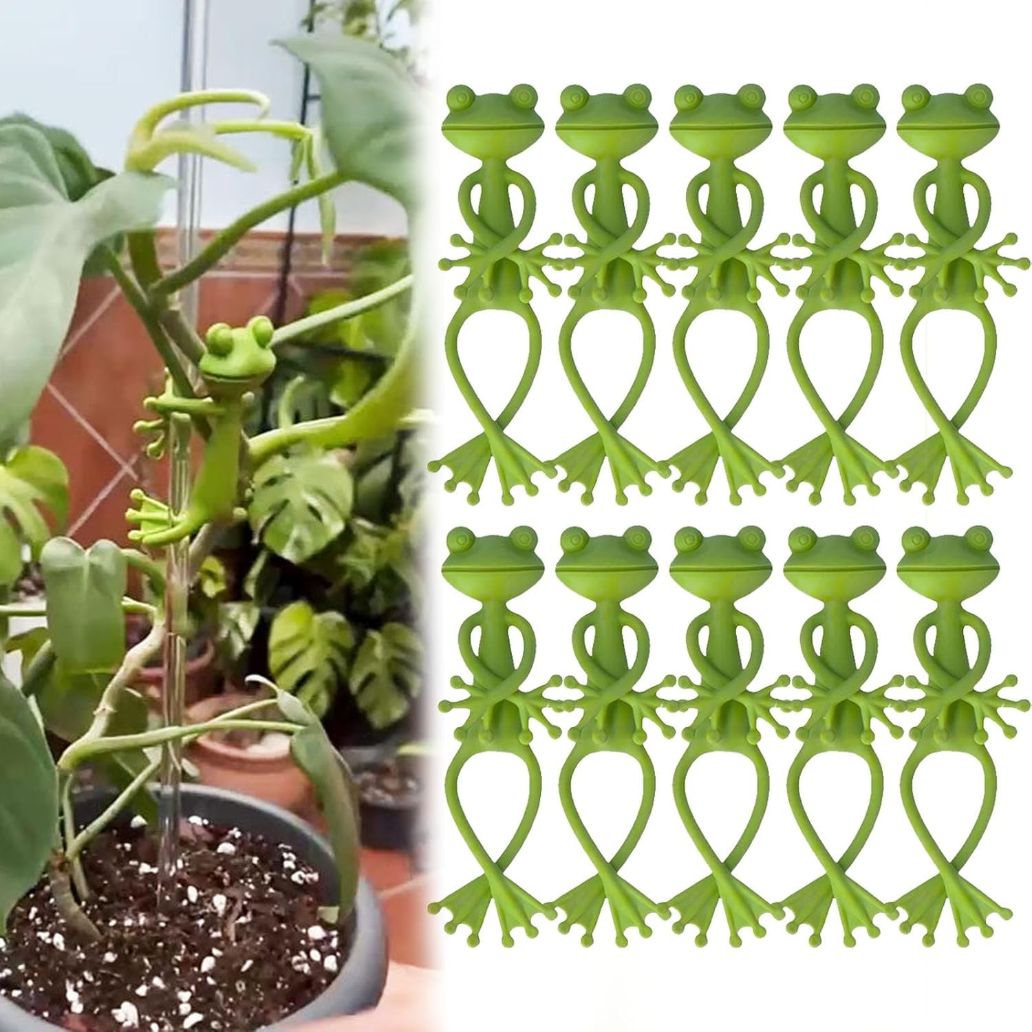 Frog Plant Stand, Garden Frog Climbing Branch & Planter Stake Decor ...