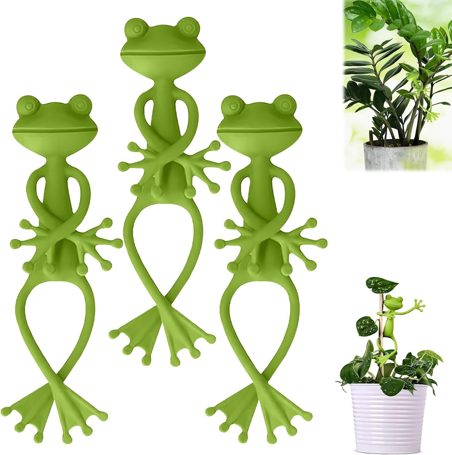 Frog Plant Stand, Green Frog Plant Stand & Holder, Green Frog Plant ...