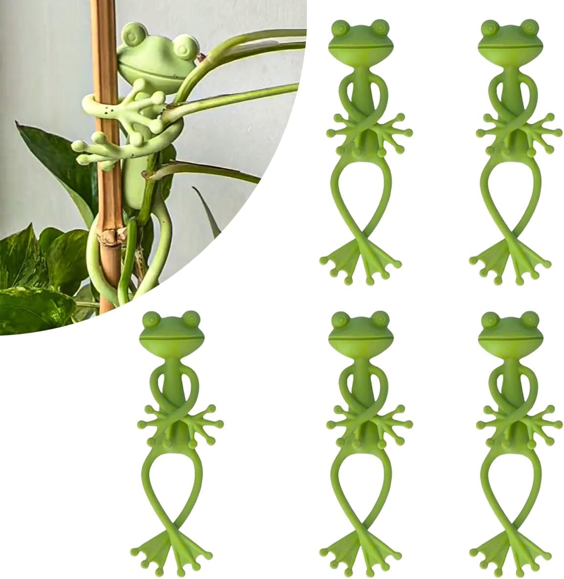 Frog Plant Stand, Green Frog Plant Supports, Plant Frog Holder, Cute ...