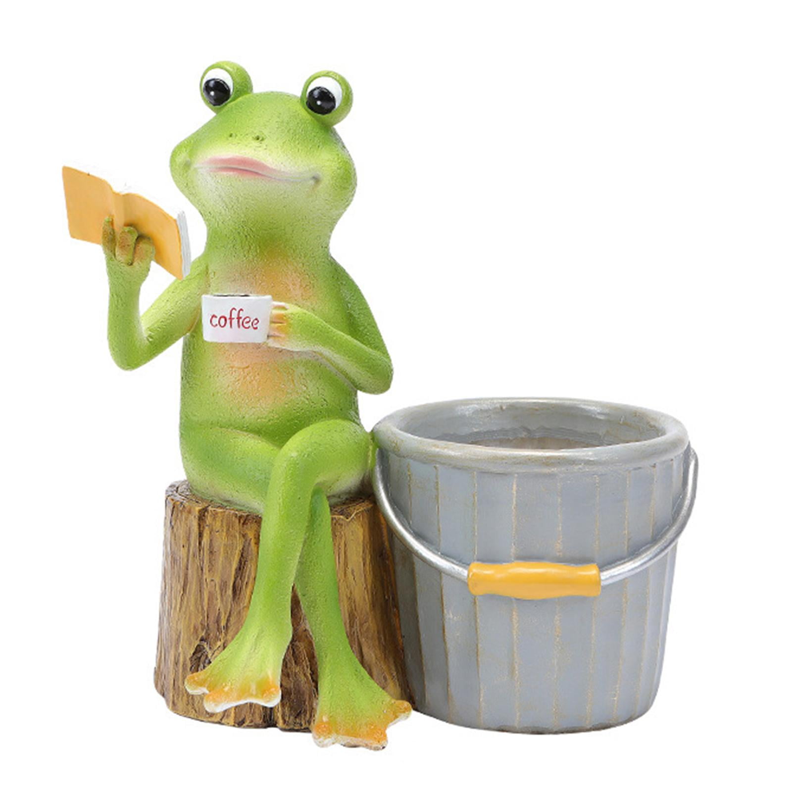 Frog Planters Pot Handpainted Resin Decorative Lovely Frog Flowerpots ...