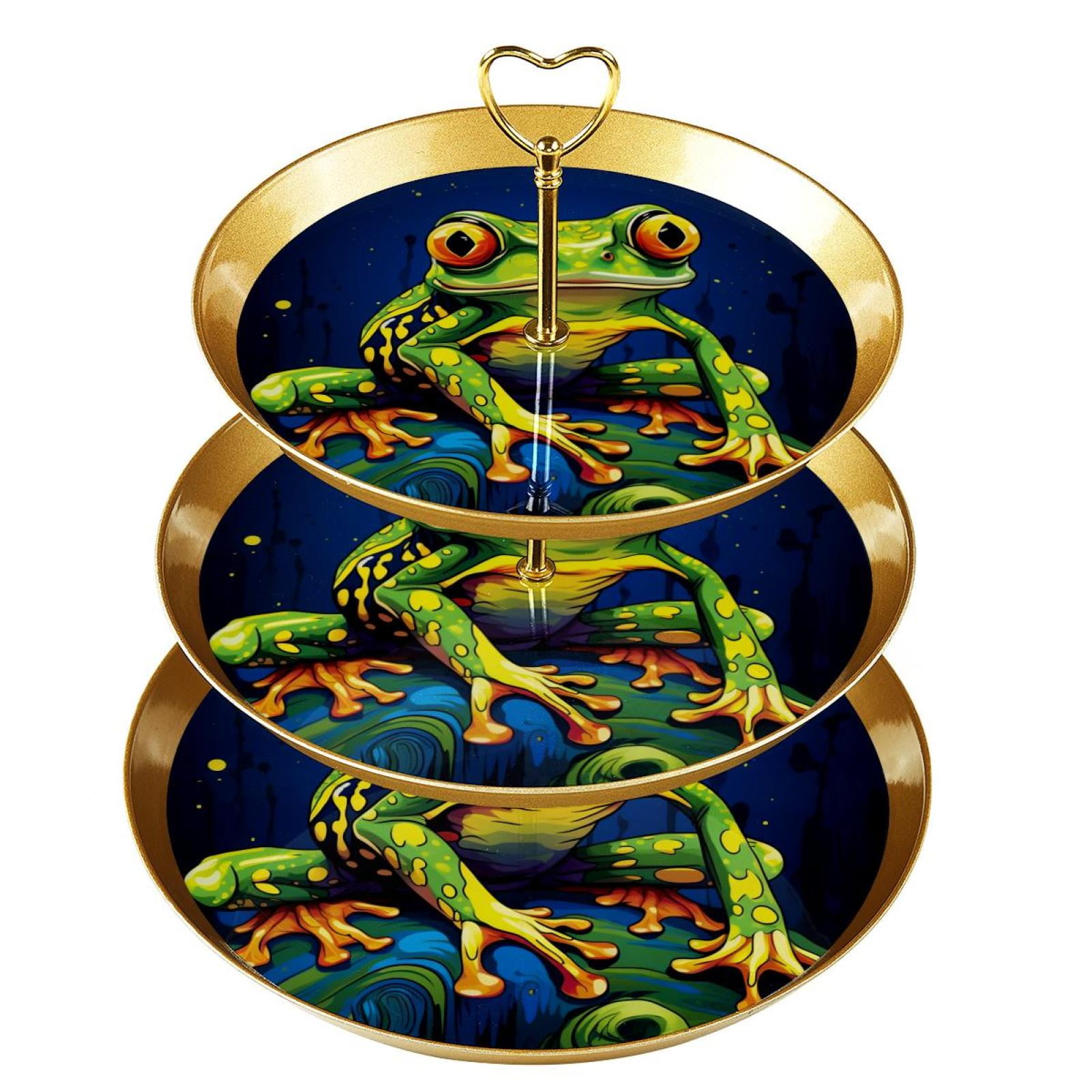 Frog Plastic Discs Iron Pillar Dessert Table Stand with 21cm, 24cm ...