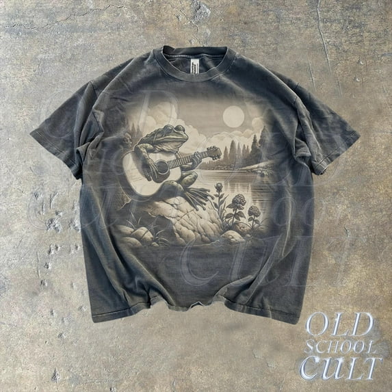 Frog Playing Guitar 90s Graphic Shirt, Frog Toad Guitar Lovers Tee ...