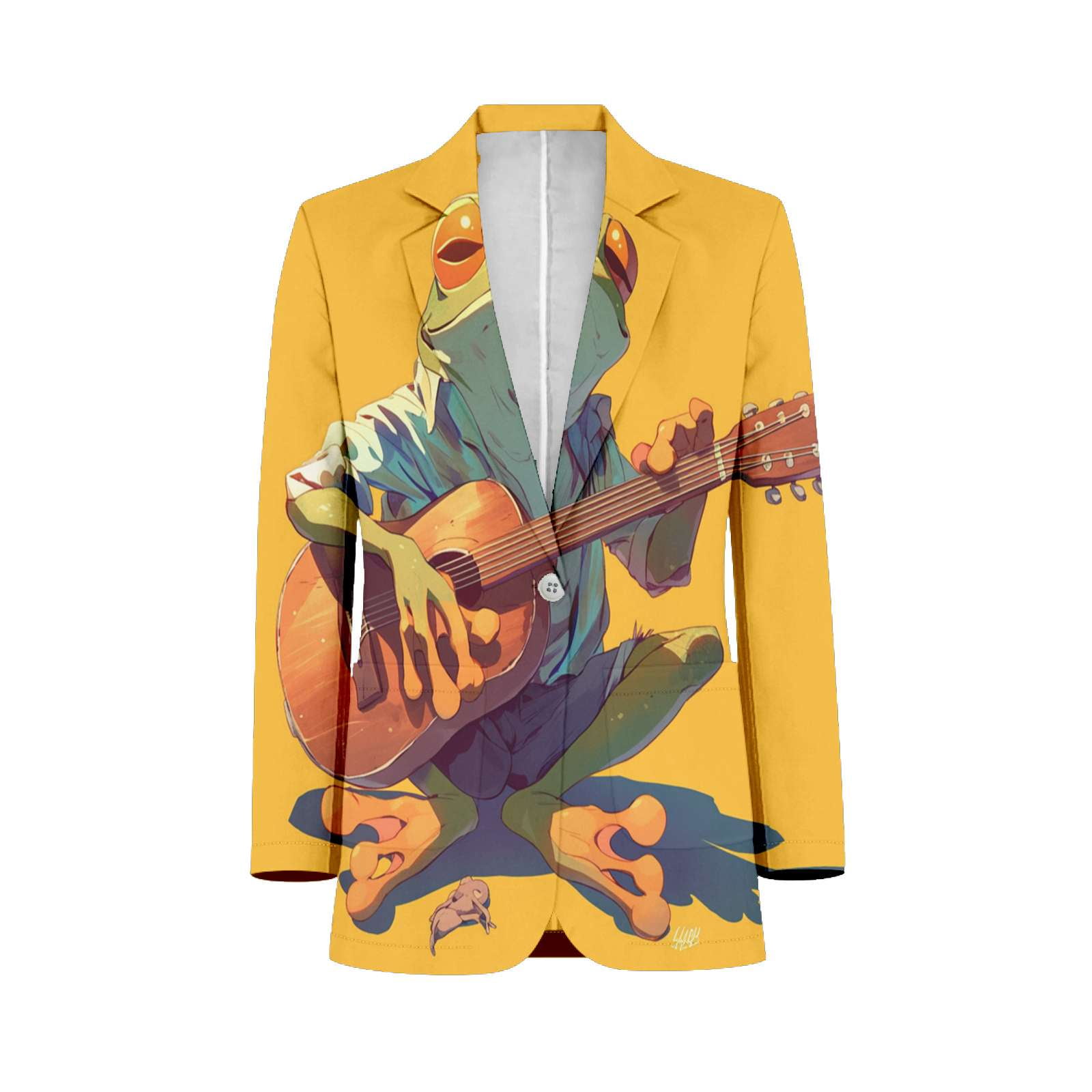 Frog Playing Guitar Musical Frog Customized Men's Suits full man Shawl ...