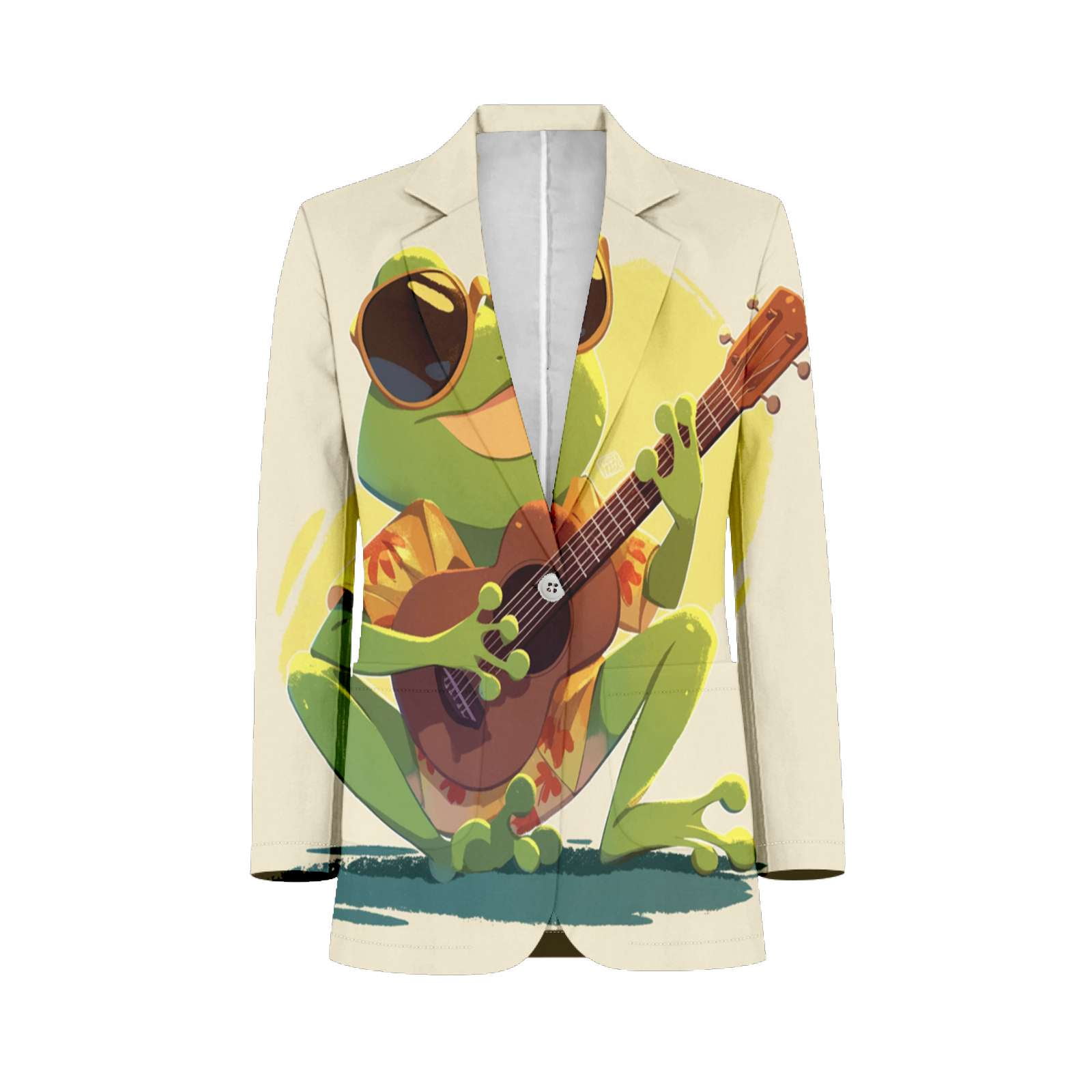 Frog Playing Guitar Musical Frog Customized Men's Suits full man Shawl ...