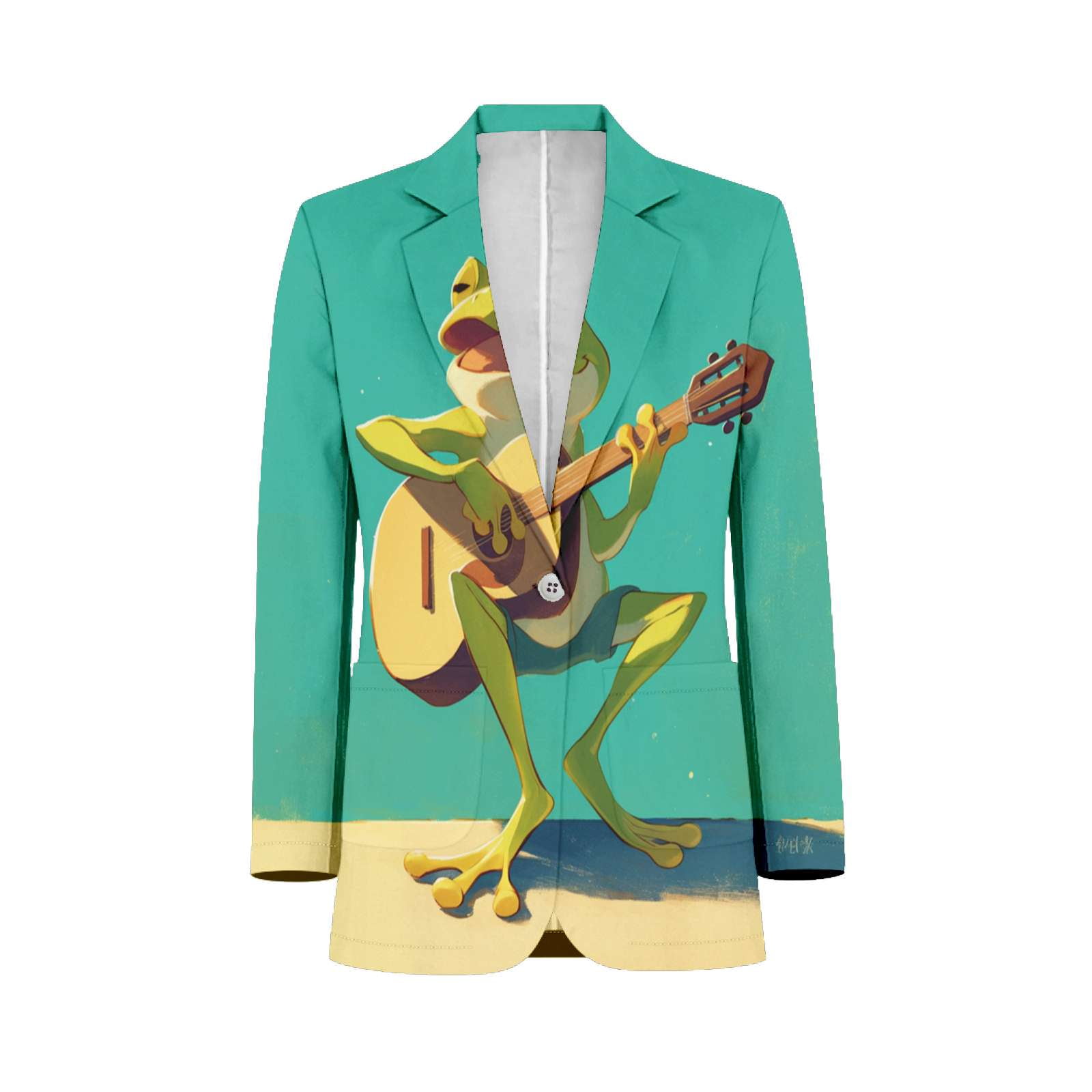 Frog Playing Guitar Musical Frog Customized Men's Suits full man Shawl ...