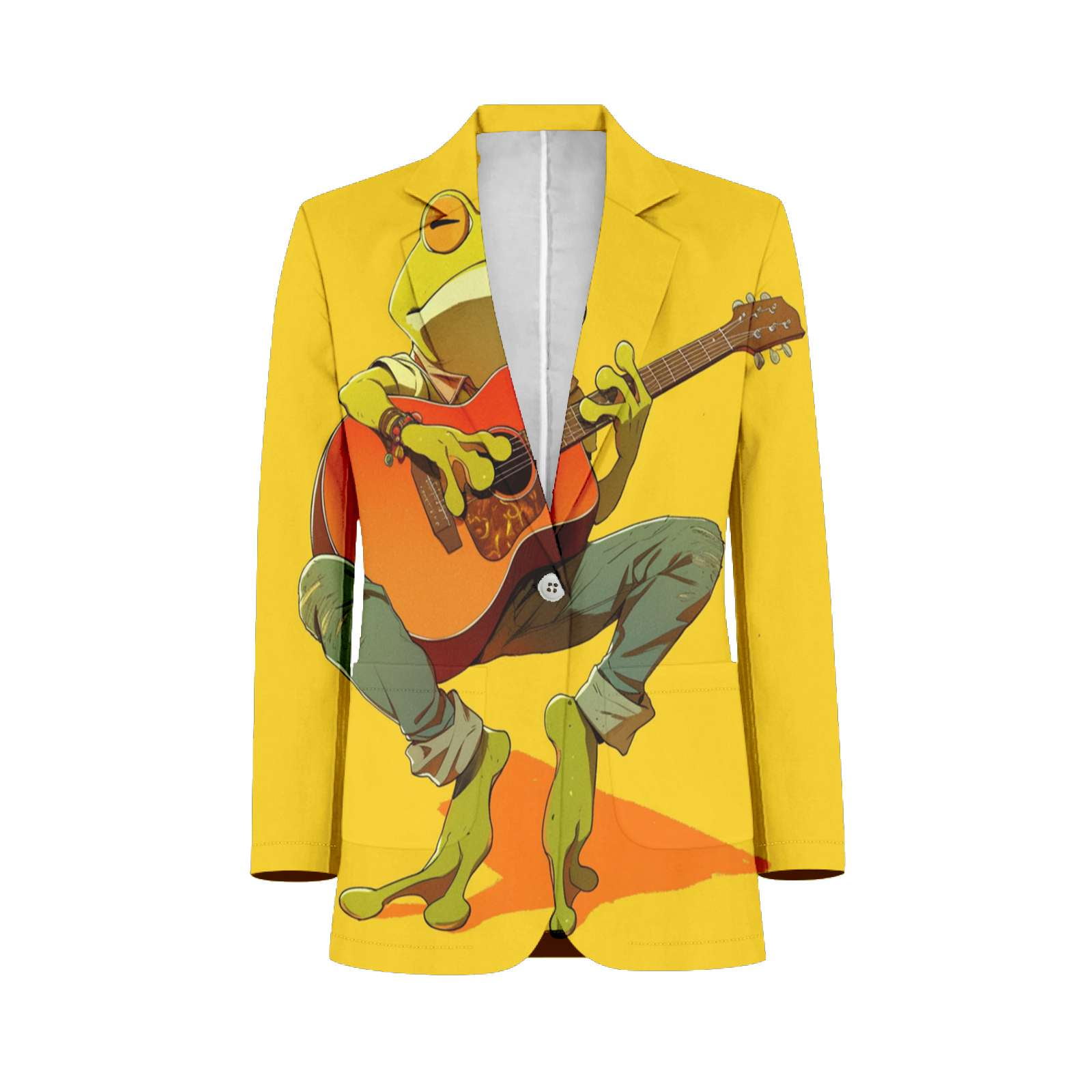 Frog Playing Guitar Musical Frog Customized Men's Suits full man Shawl ...