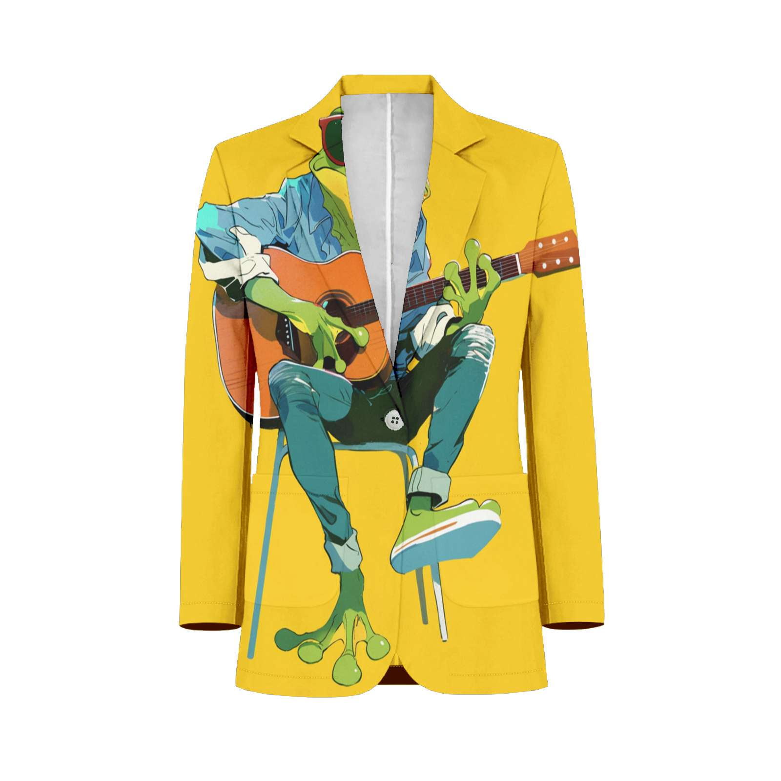 Frog Playing Guitar Musical Frog Customized Men's Suits full man Shawl ...