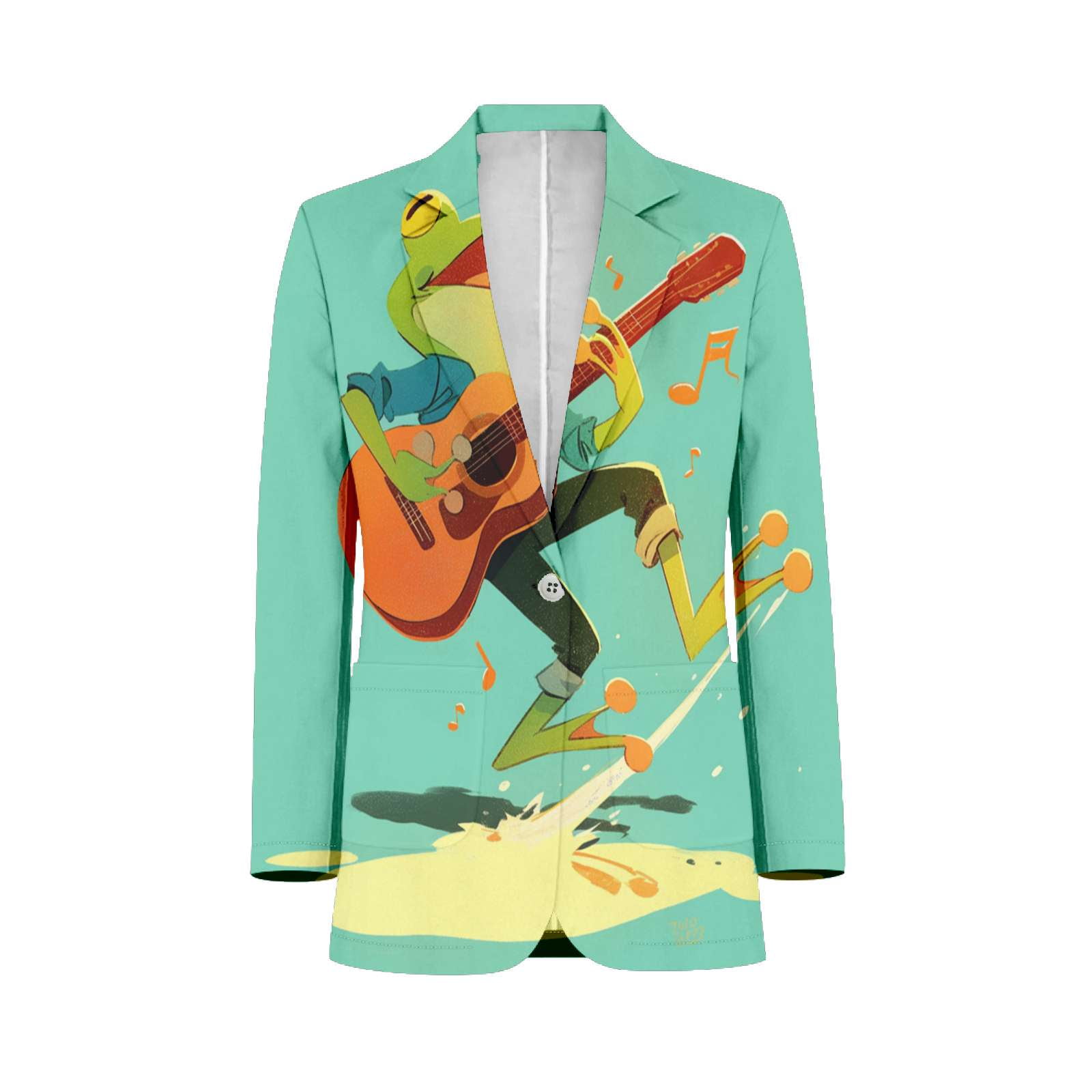 Frog Playing Guitar Musical Frog Customized Men's Suits full man Shawl ...