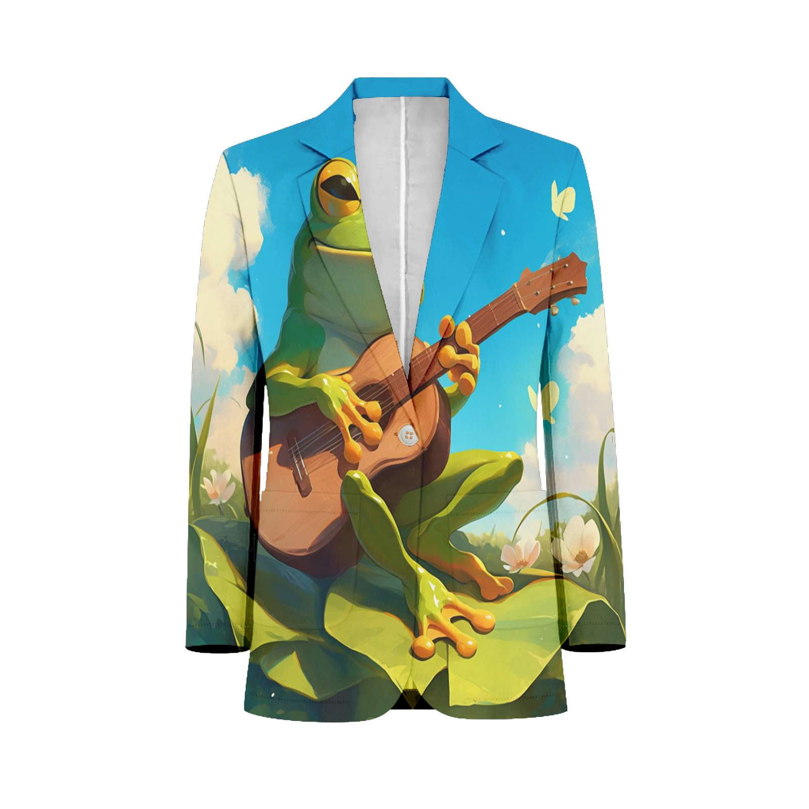 Frog Playing Guitar Musical Frog Customized Men's Suits full man Shawl ...