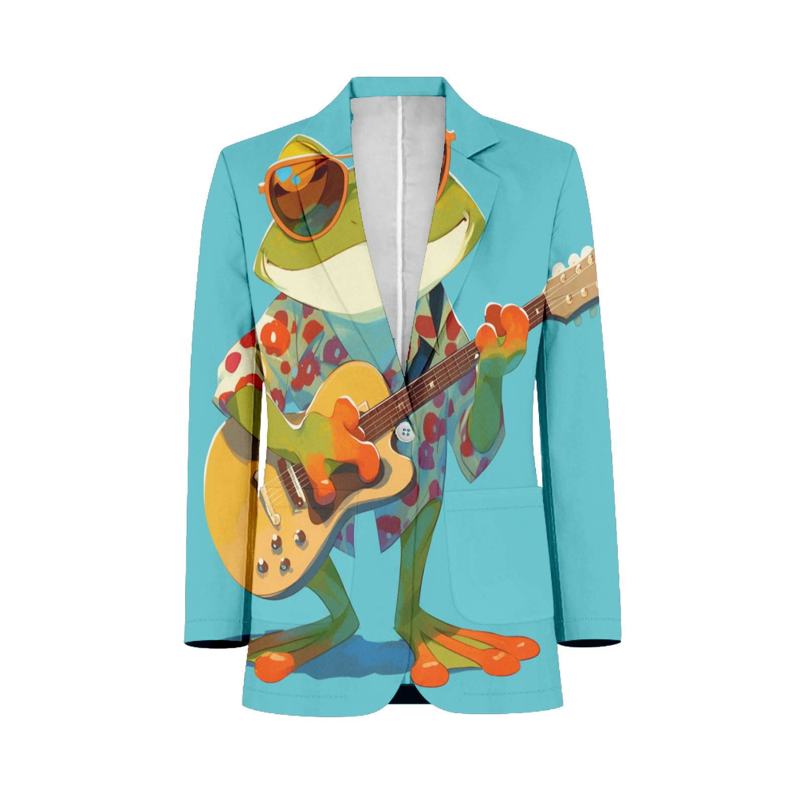 Frog Playing Guitar Musical Frog Customized Men's Suits full man Shawl ...