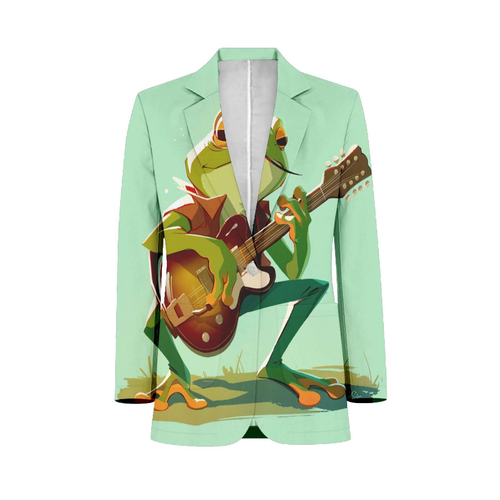 Frog Playing Guitar Musical Frog Customized Men's Suits full man Shawl ...