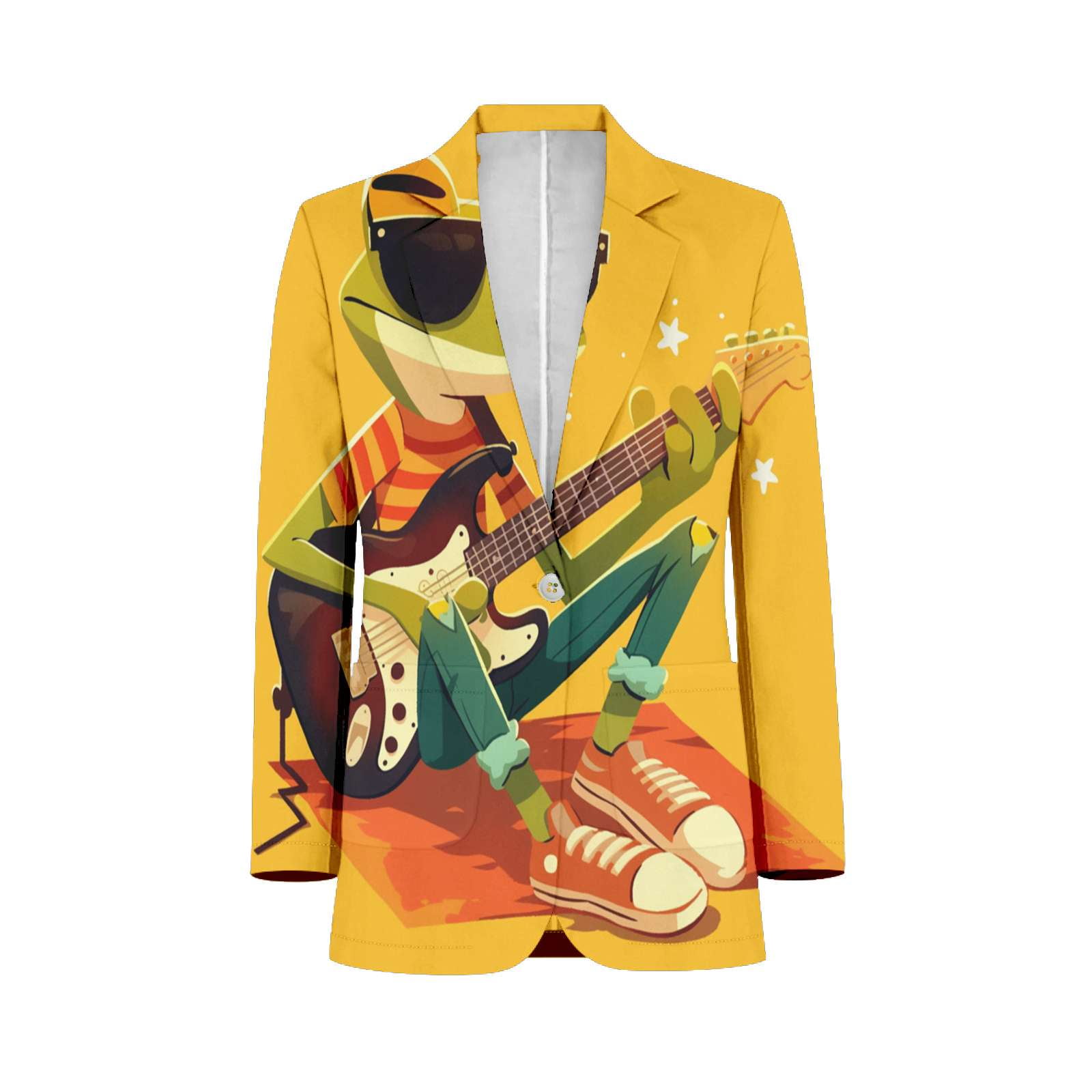 Frog Playing Guitar Musical Frog Customized Men's Suits full man Shawl ...