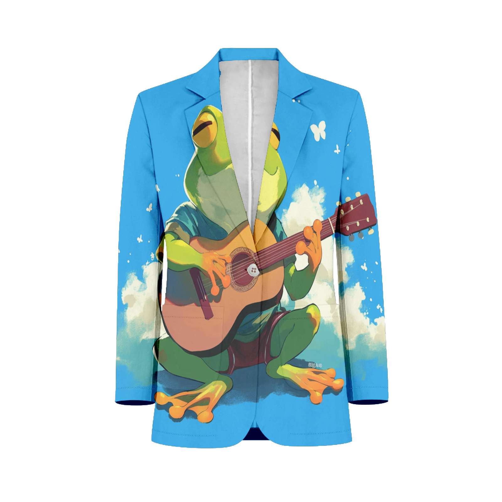 Frog Playing Guitar Musical Frog Customized Men's Suits full man Shawl ...