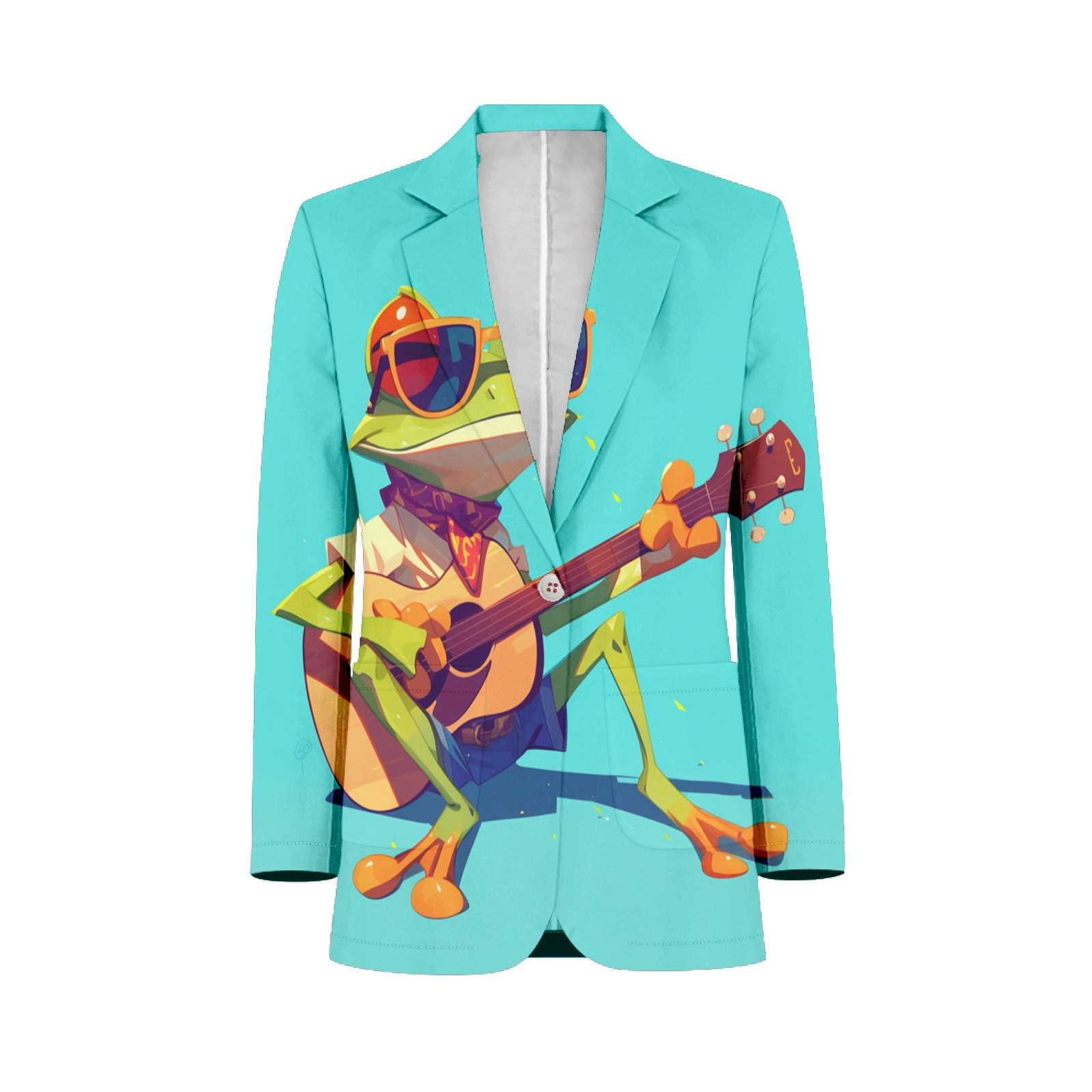 Frog Playing Guitar Musical Frog Customized Men's Suits full man Shawl ...