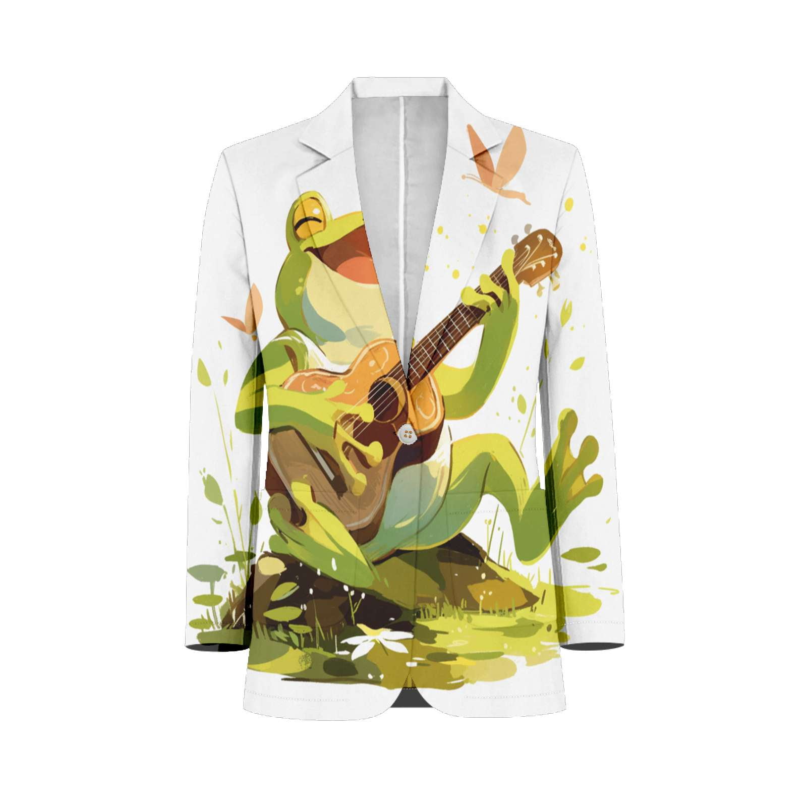 Frog Playing Guitar Musical Frog Customized Men's Suits full man Shawl ...