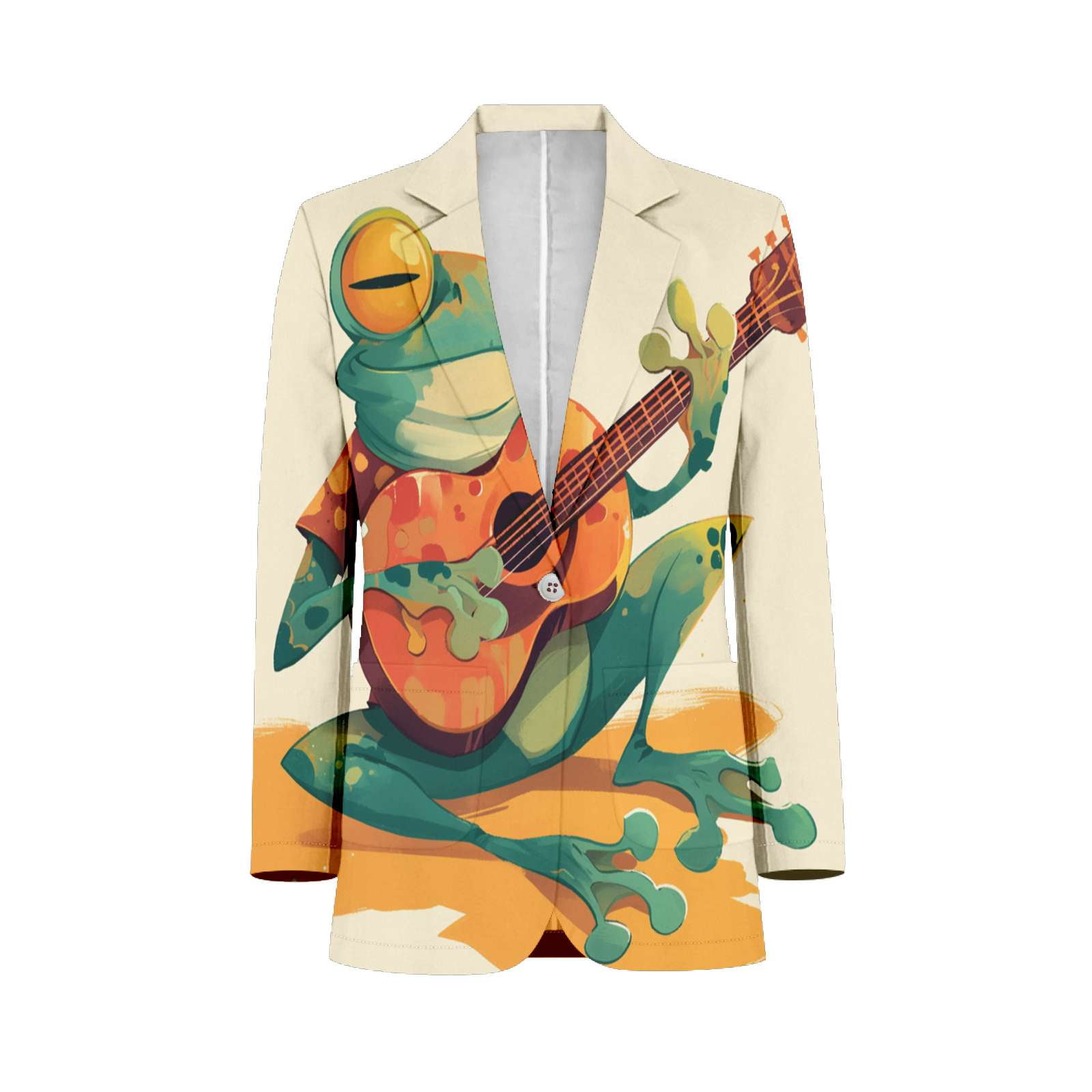 Frog Playing Guitar Musical Frog Customized Men's Suits full man Shawl ...