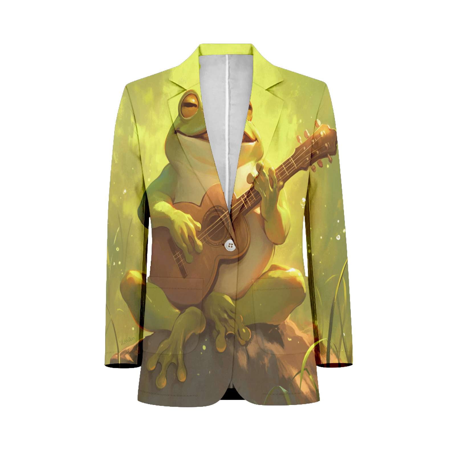 Frog Playing Guitar Musical Frog Customized Men's Suits full man Shawl ...