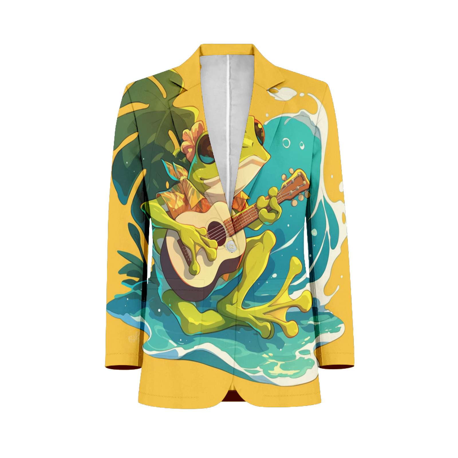 Frog Playing Guitar Musical Frog Customized Men's Suits full man Shawl ...