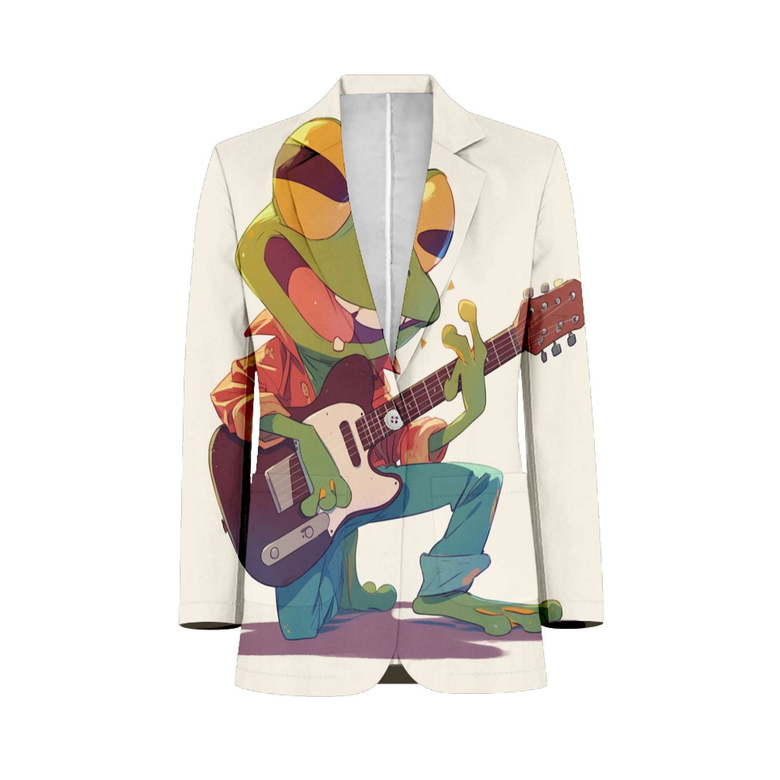 Frog Playing Guitar Musical Frog Customized Men's Suits full man Shawl ...