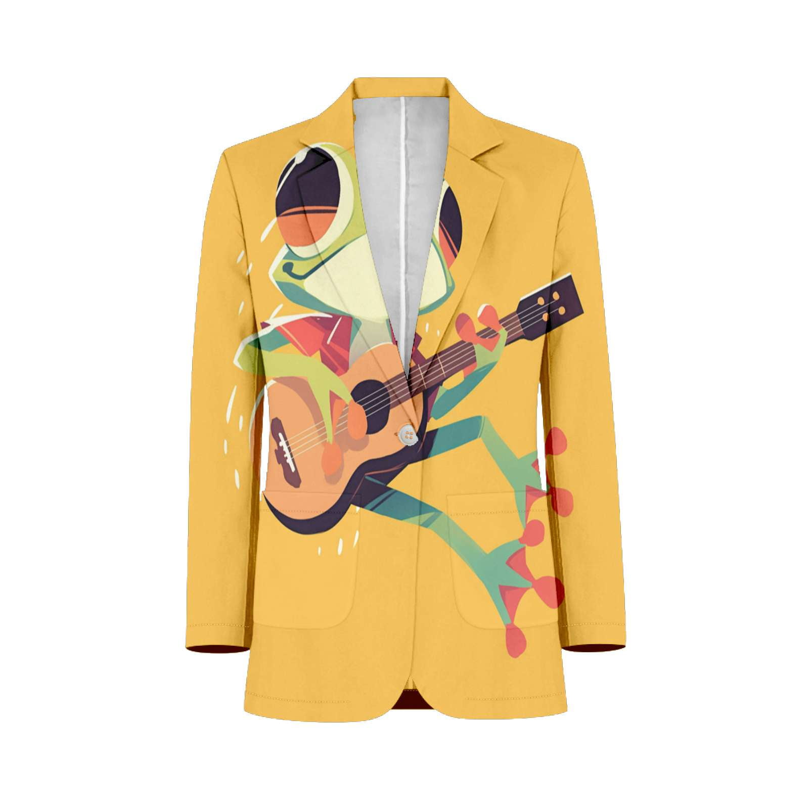 Frog Playing Guitar Musical Frog Customized Men's Suits full man Shawl ...