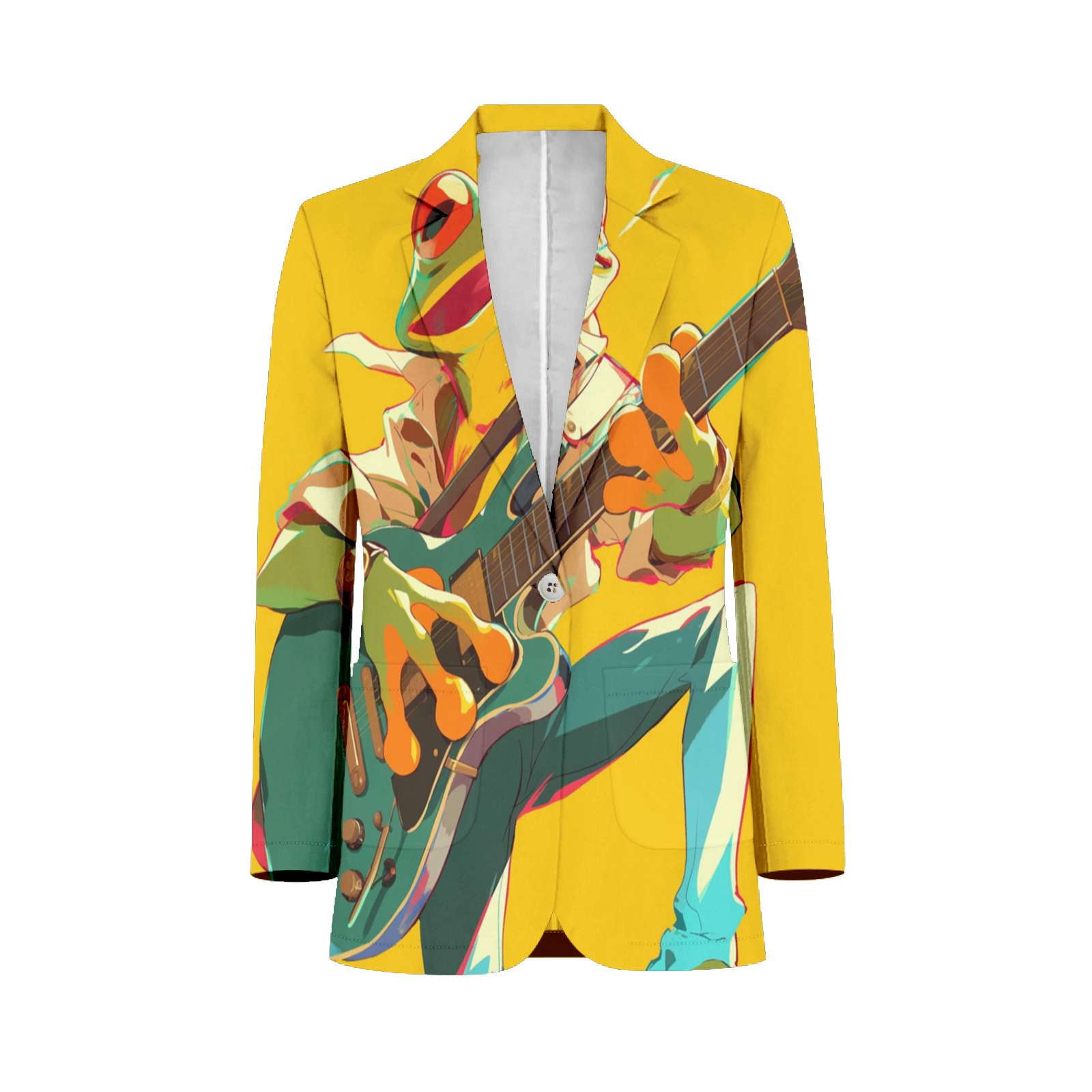 Frog Playing Guitar Musical Frog Customized Men's Suits full man Shawl ...