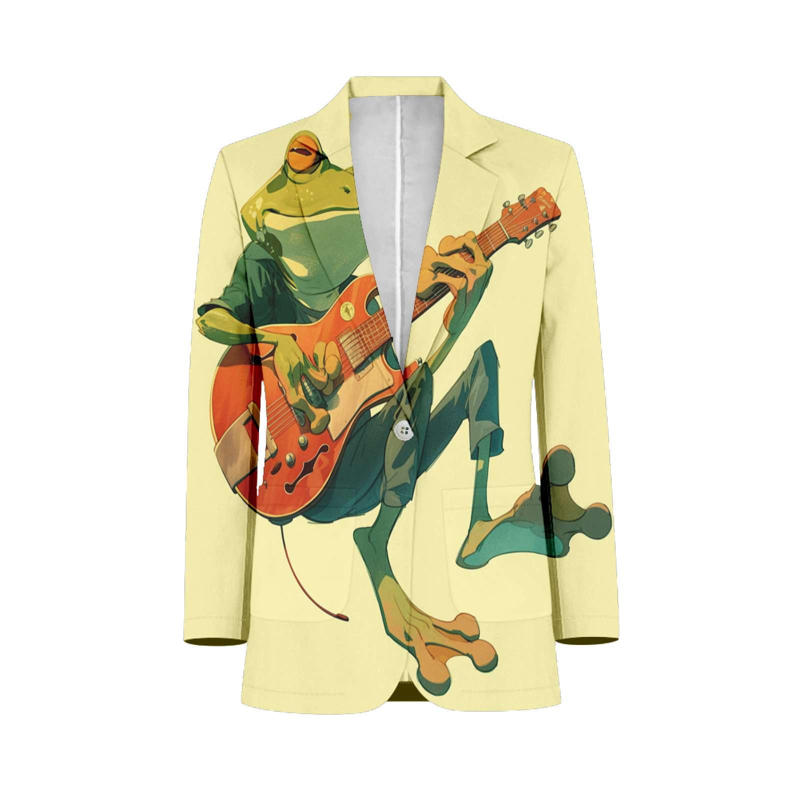 Frog Playing Guitar Musical Frog Customized Men's Suits full man Shawl ...
