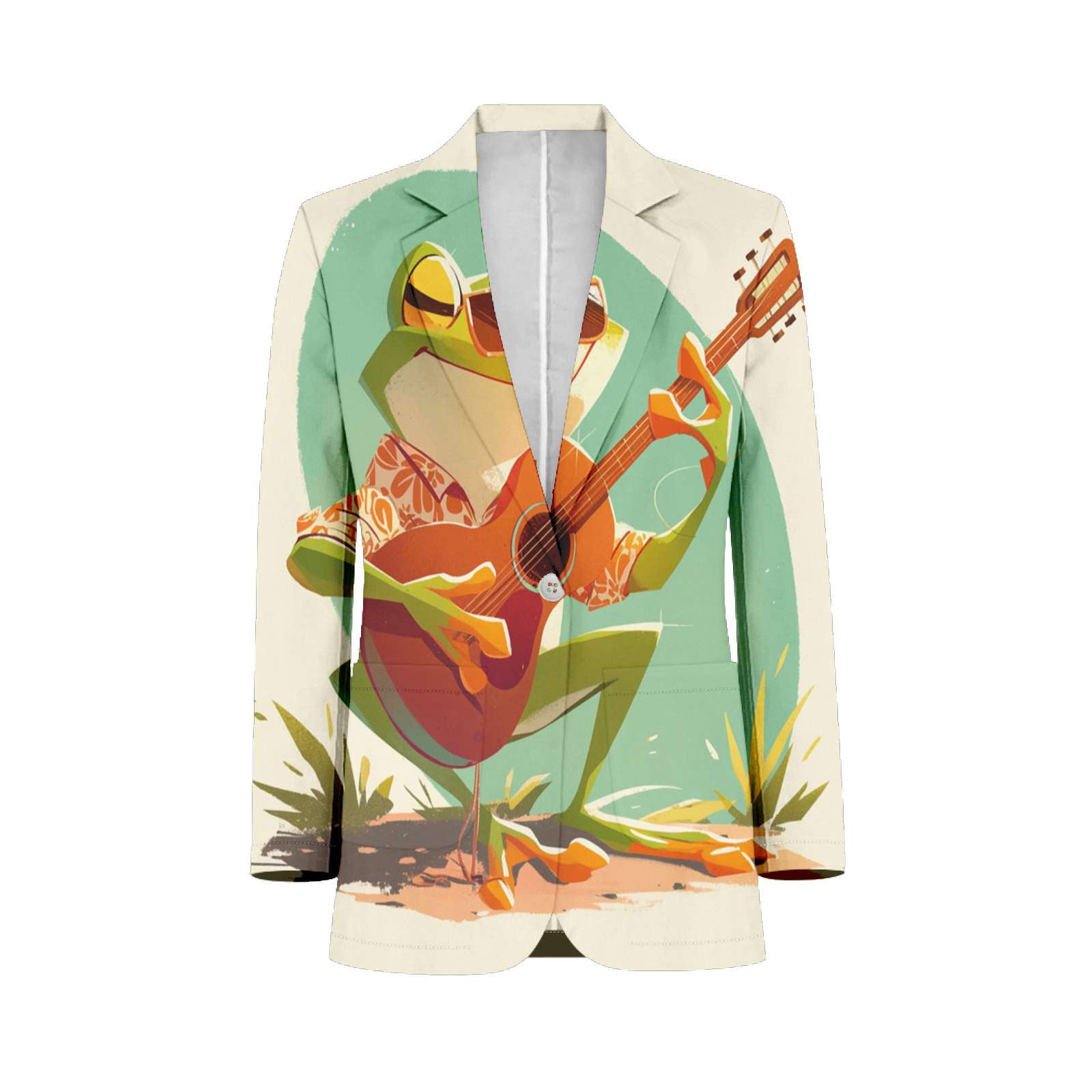 Frog Playing Guitar Musical Frog Customized Men's Suits full man Shawl ...