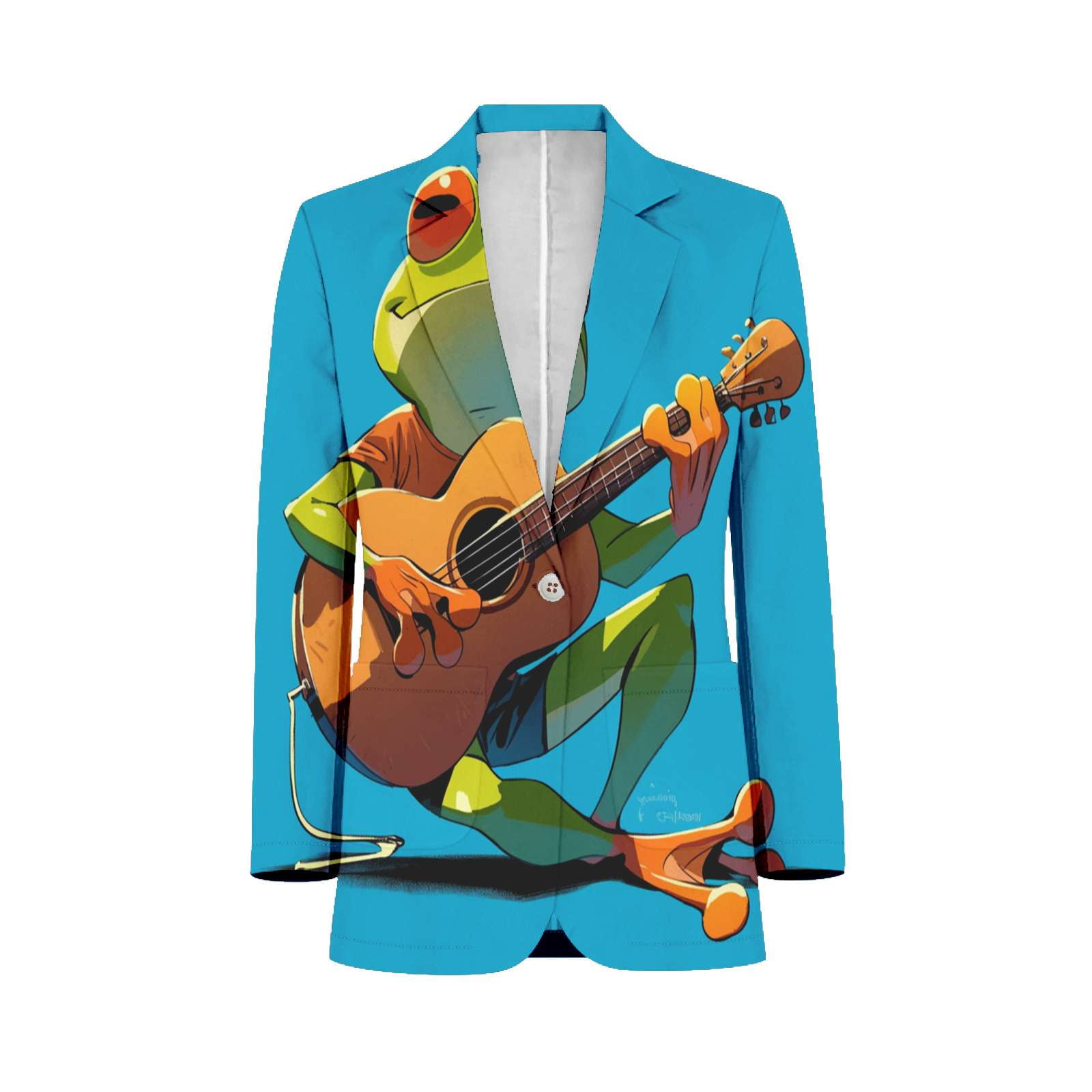 Frog Playing Guitar Musical Frog Customized Men's Suits full man Shawl ...
