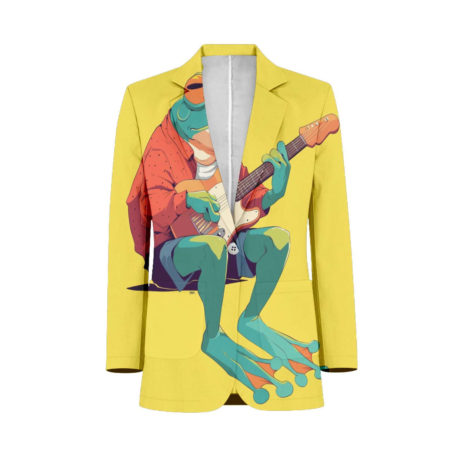Frog Playing Guitar Musical Frog Customized Men's Suits full man Shawl ...