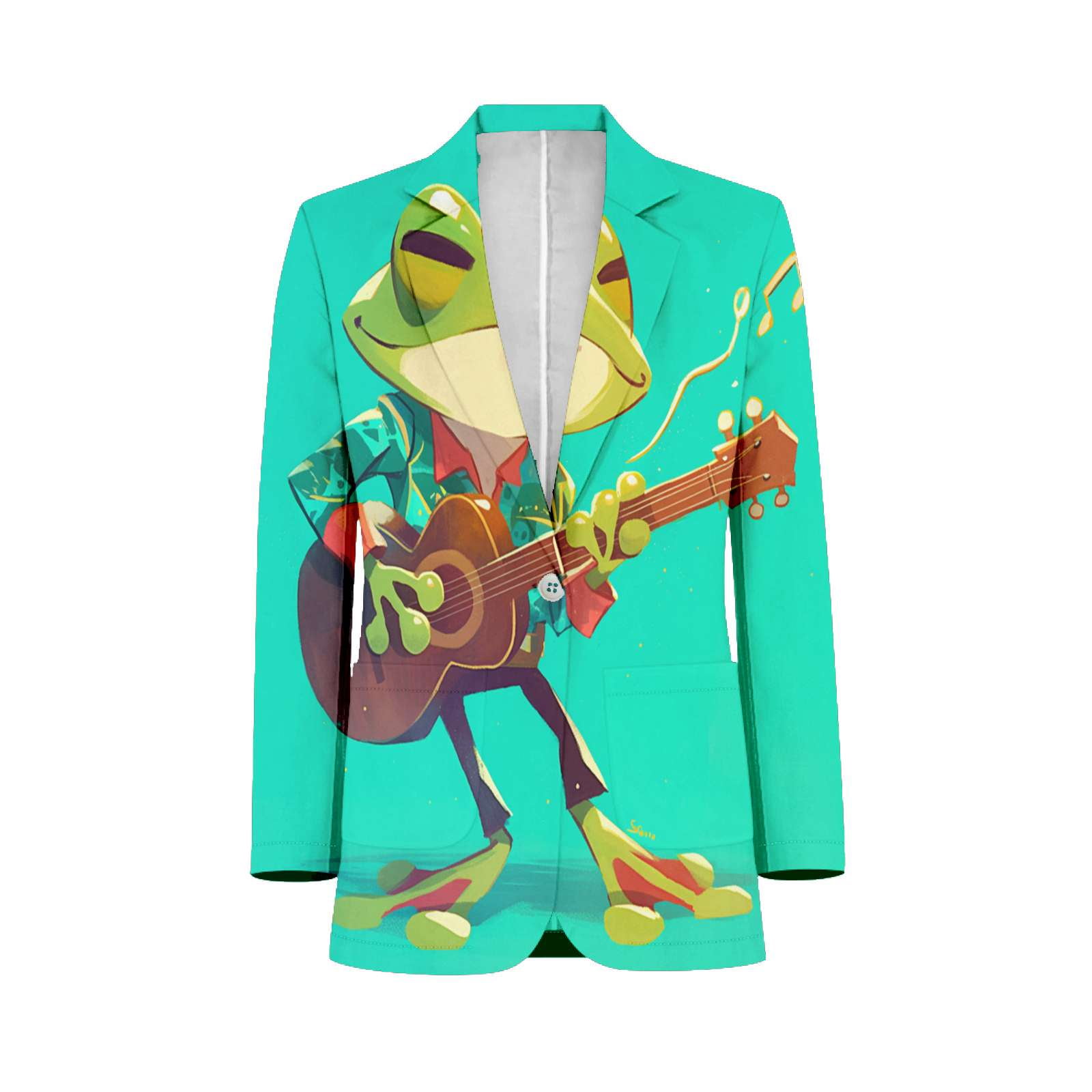 Frog Playing Guitar Musical Frog Customized Men's Suits full man Shawl ...