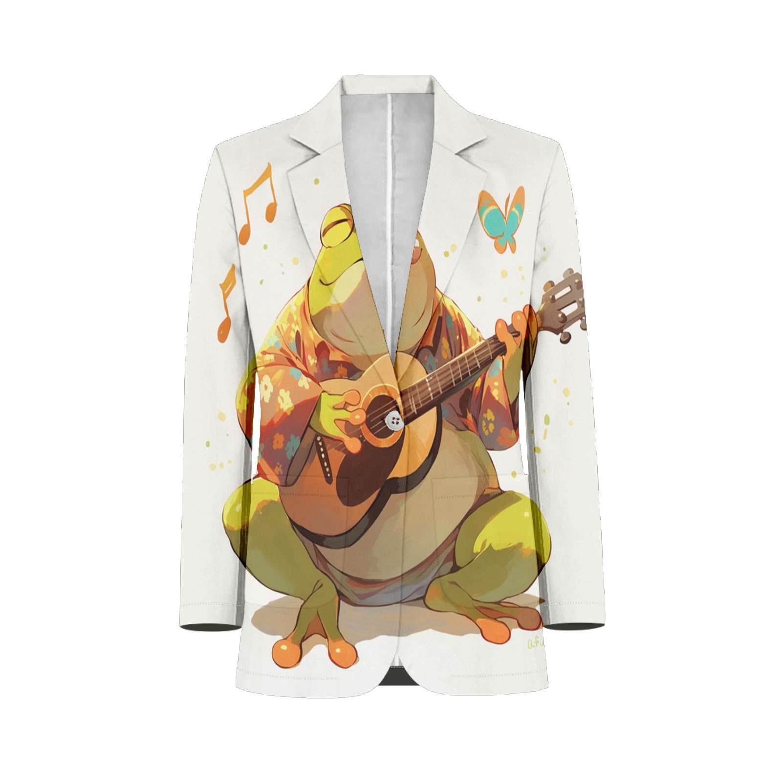 Frog Playing Guitar Musical Frog Customized Men's Suits full man Shawl ...