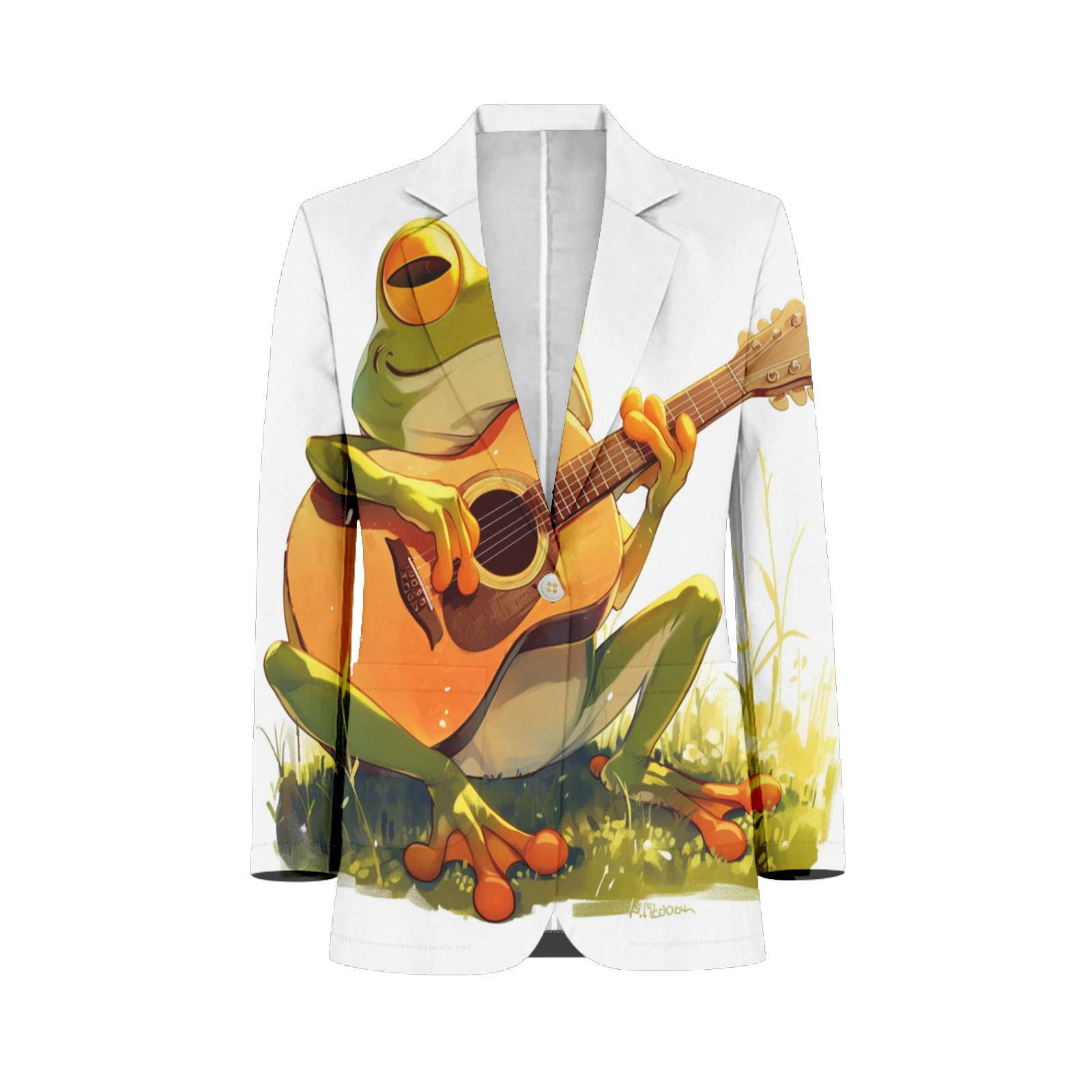 Frog Playing Guitar Musical Frog Customized Men's Suits full man Shawl ...